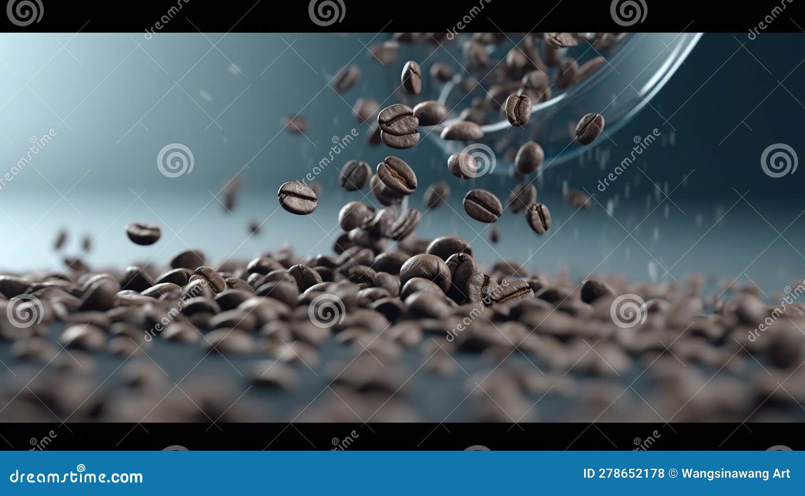 Many Roasted Coffee Beans Flying in the Air Ai Generated Image Stock ...