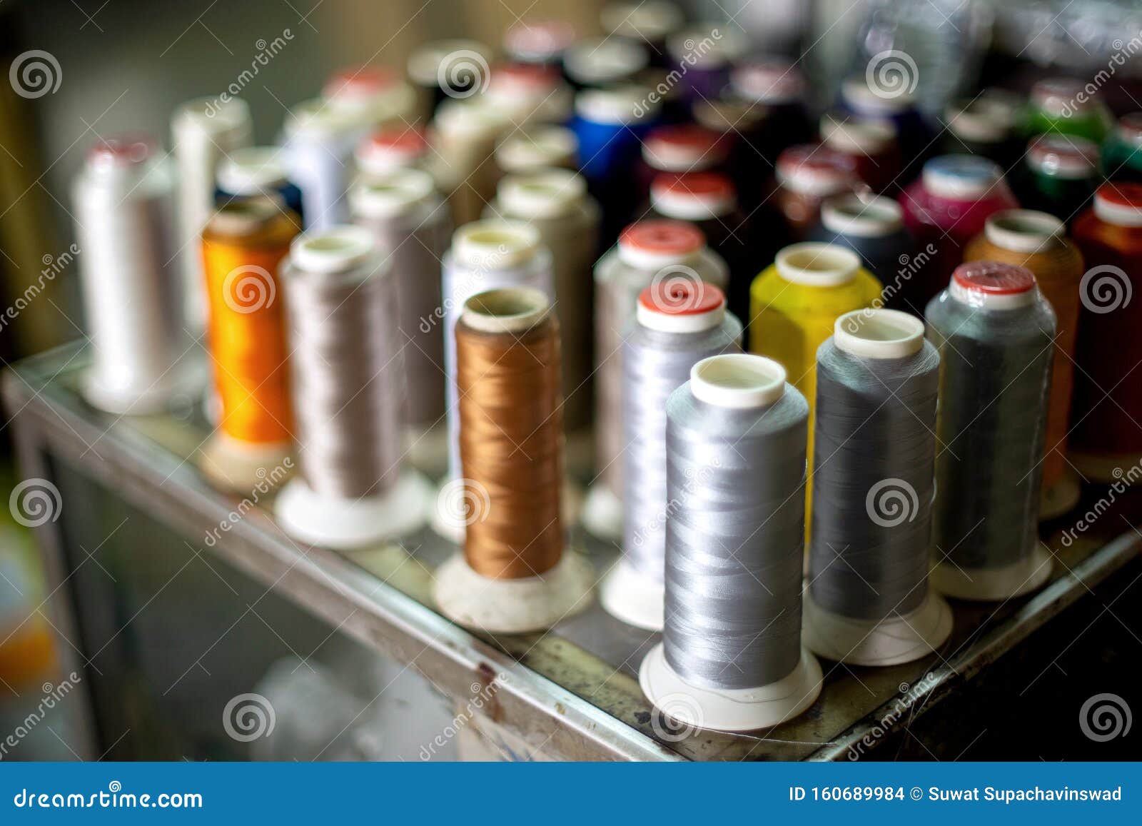 Many Roll of Bobbin Thread Colourful Stock Photo - Image of fashion ...