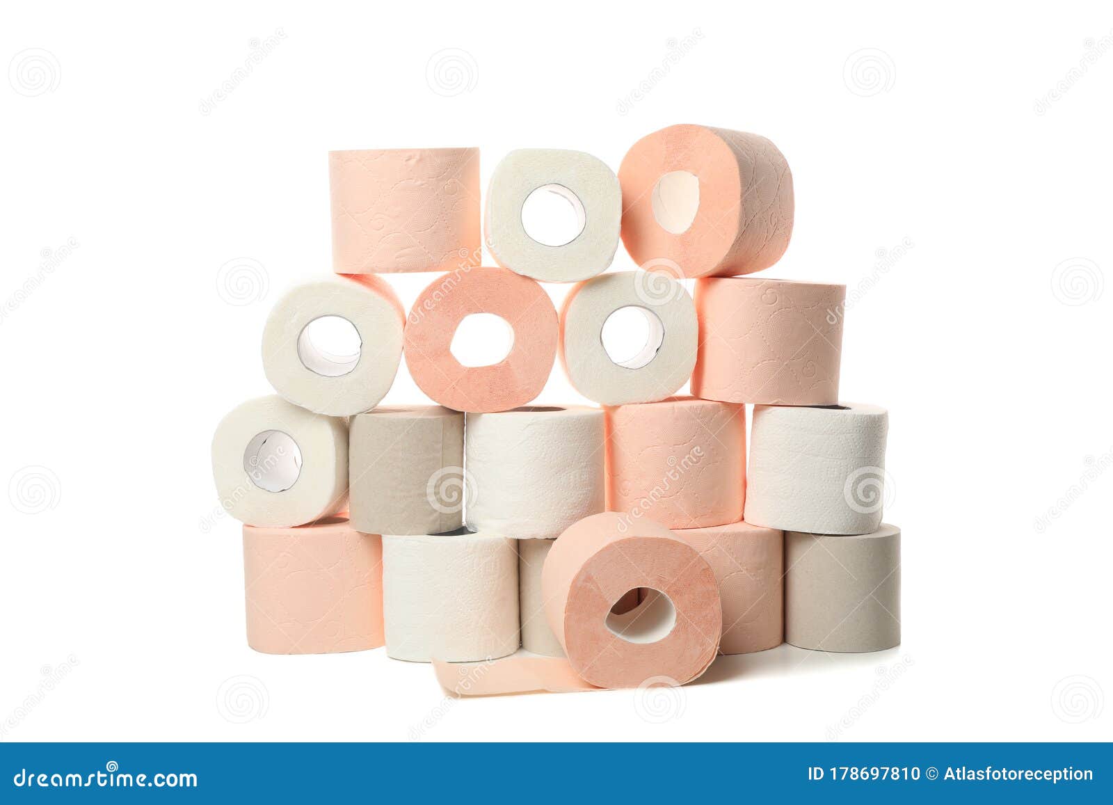 Many Rolls of Toilet Paper Isolated on Background Stock Photo - Image ...