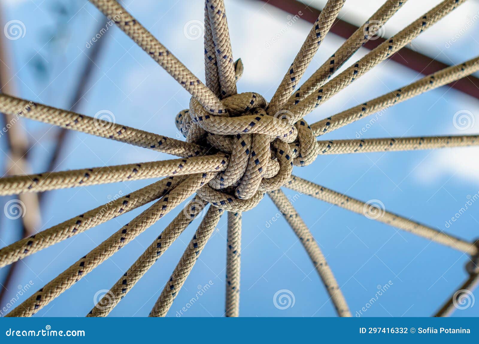 Many Ropes and One Big Knot Close Up Stock Photo - Image of apposition ...