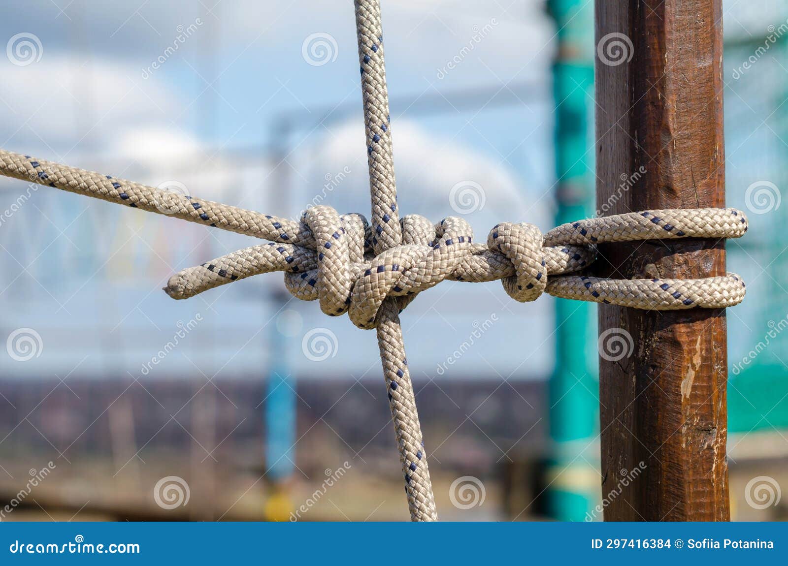 Many Ropes and One Big Knot Close Up Stock Photo - Image of joining ...