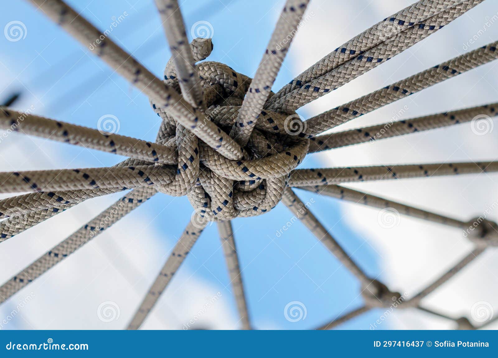 Many Ropes and One Big Knot Close Up Stock Image - Image of knot ...