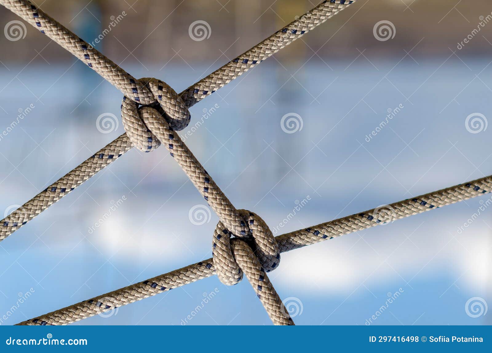 Many Ropes and One Big Knot Close Up Stock Photo - Image of conjunction ...