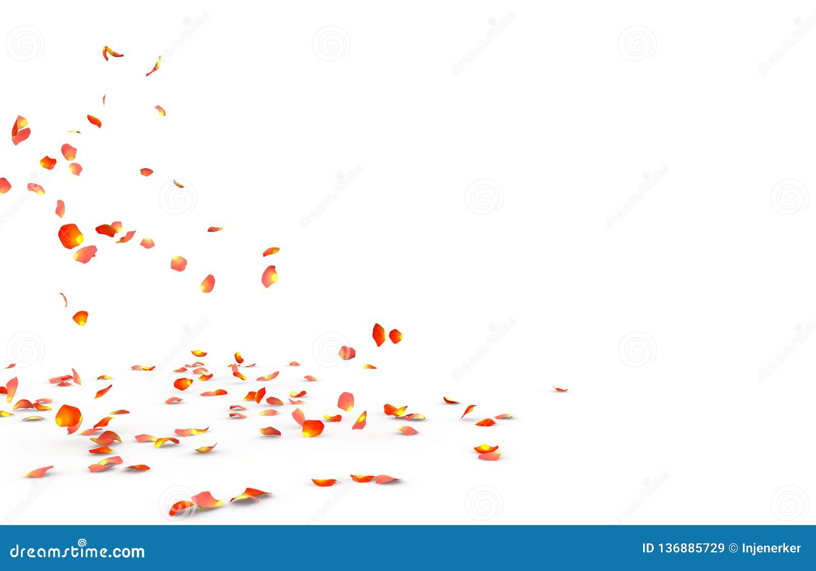 Many Rose Petals Fall on the Floor Stock Illustration - Illustration of ...