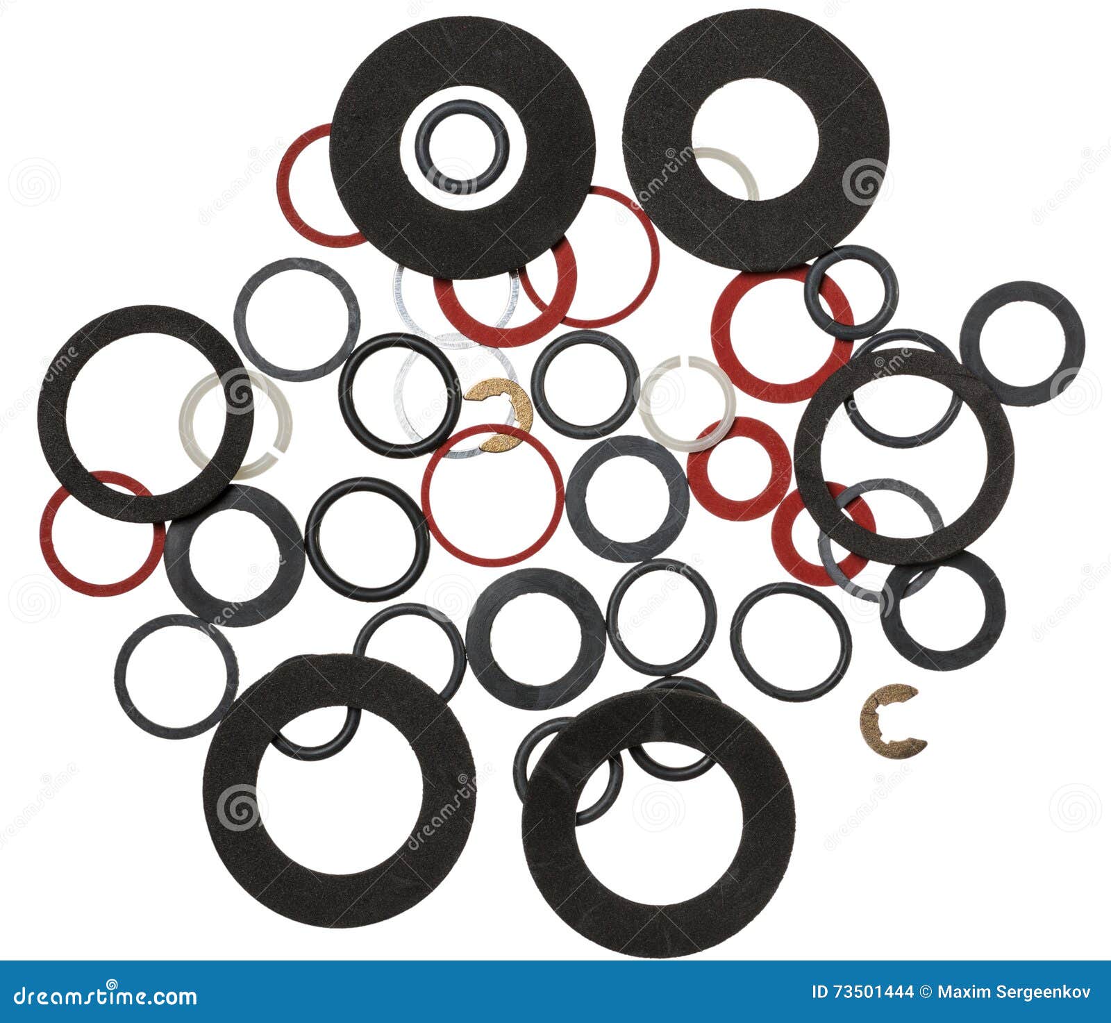 Many round rubber gaskets stock photo. Image of packing - 73501444