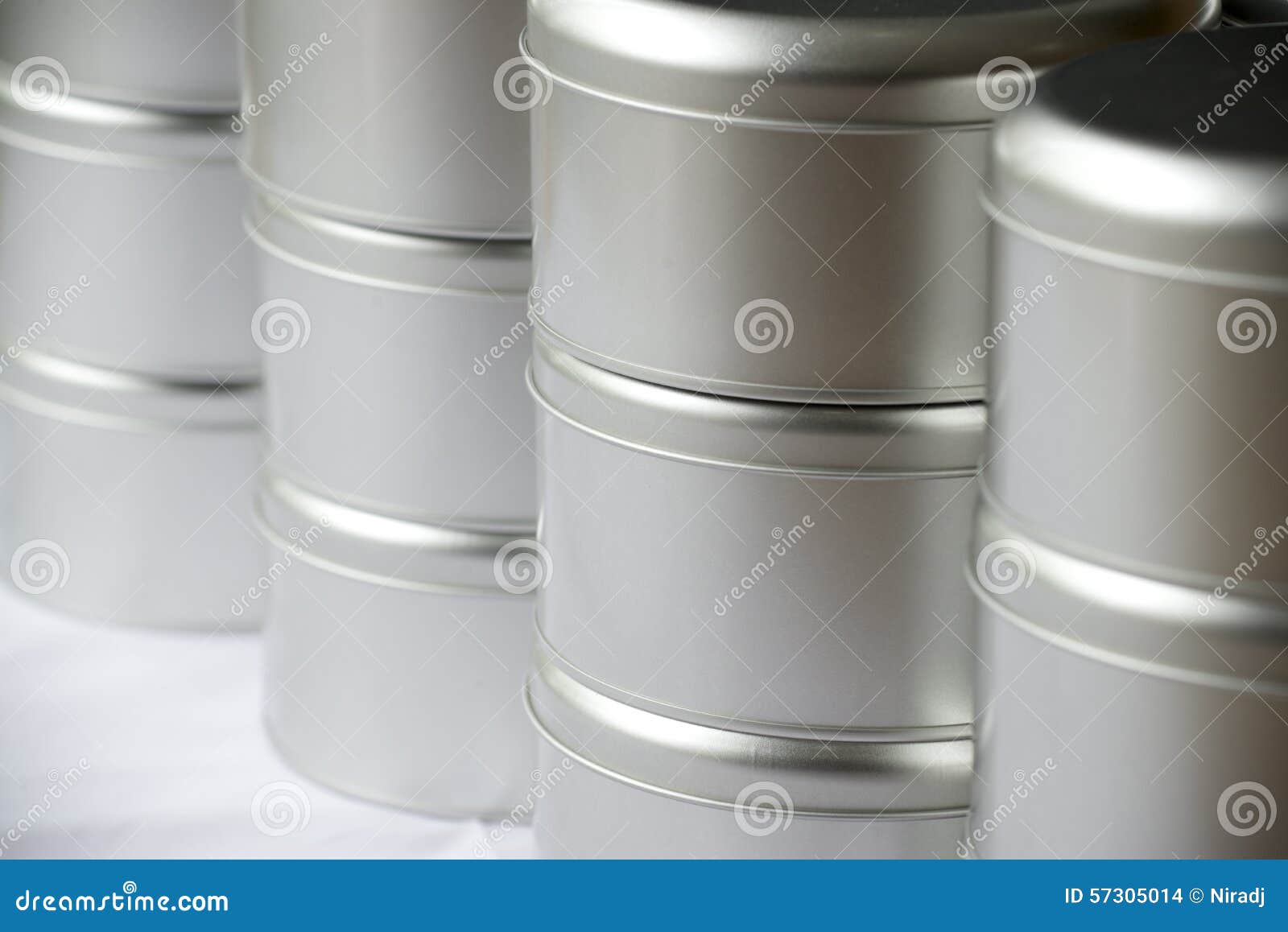 Many round tin boxes stock photo. Image of silver, side - 57305014