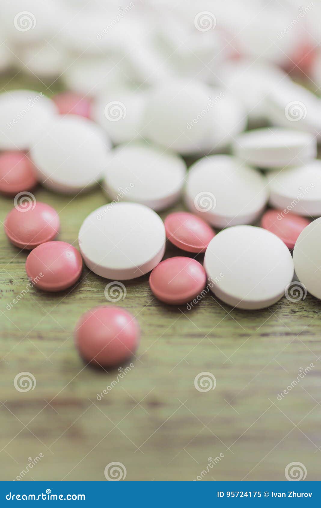 Many Round White and Pink Tablets Stock Image - Image of closeup ...