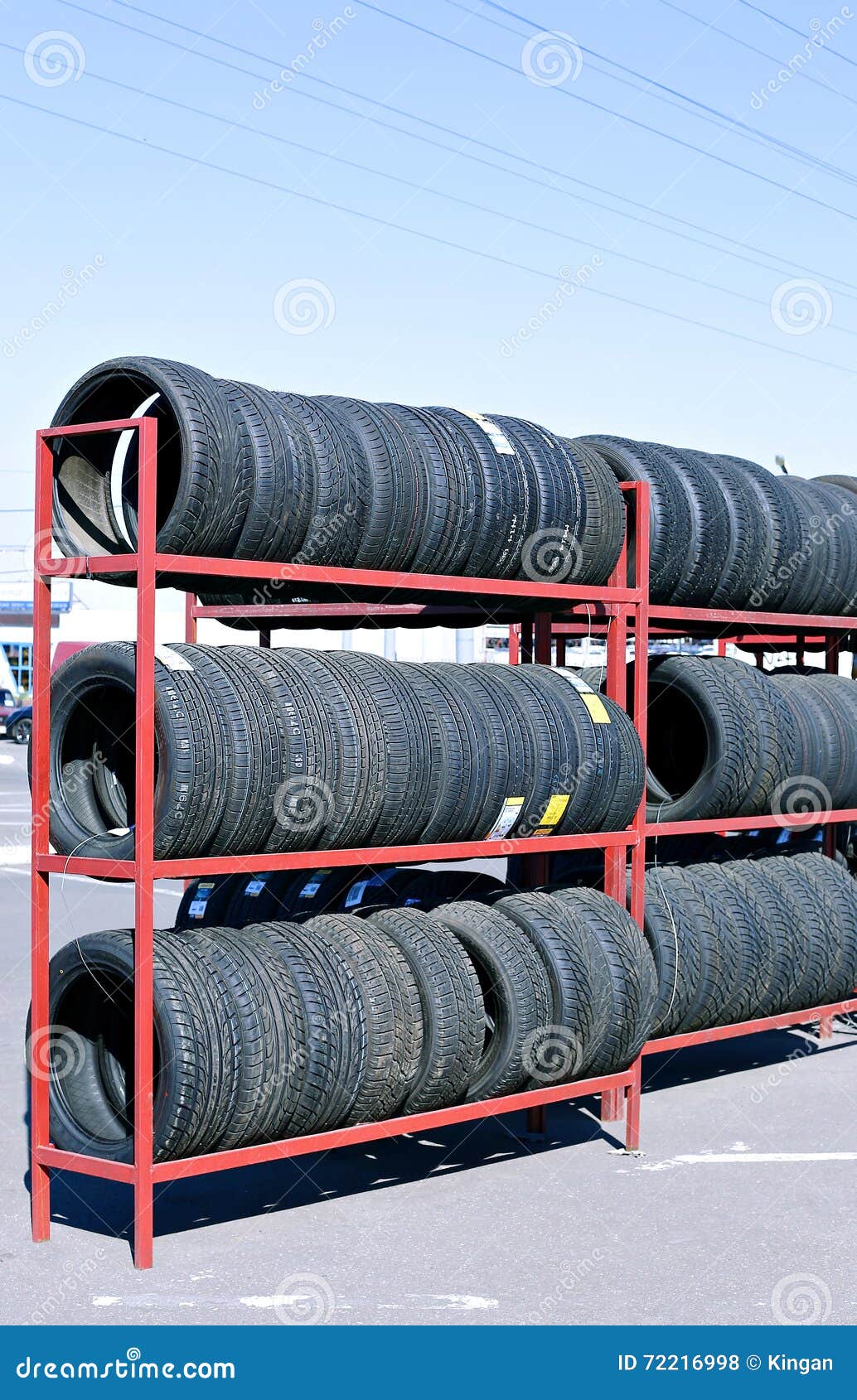Many Rubber Tires on a Rack Stock Photo - Image of fitting, tyres: 72216998