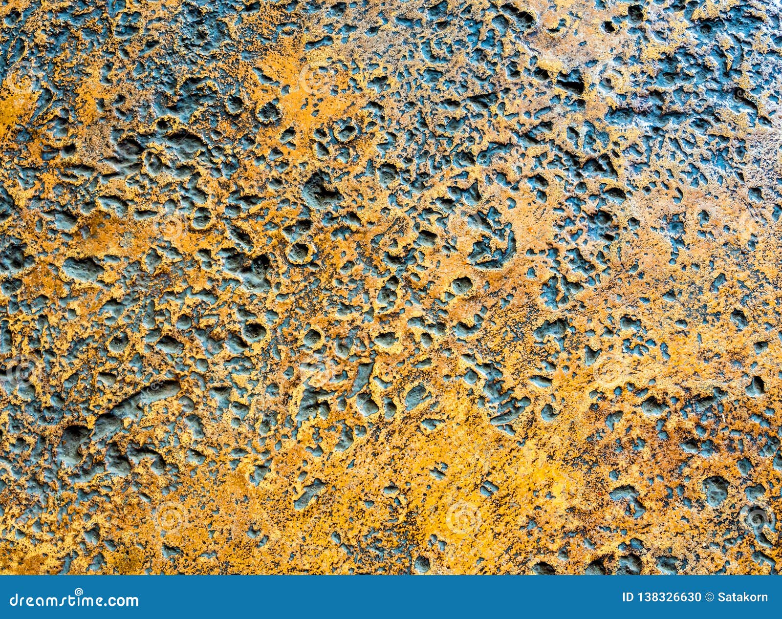 Rugged Holes on the Rusty Color Concrete Floor Stock Photo - Image of ...