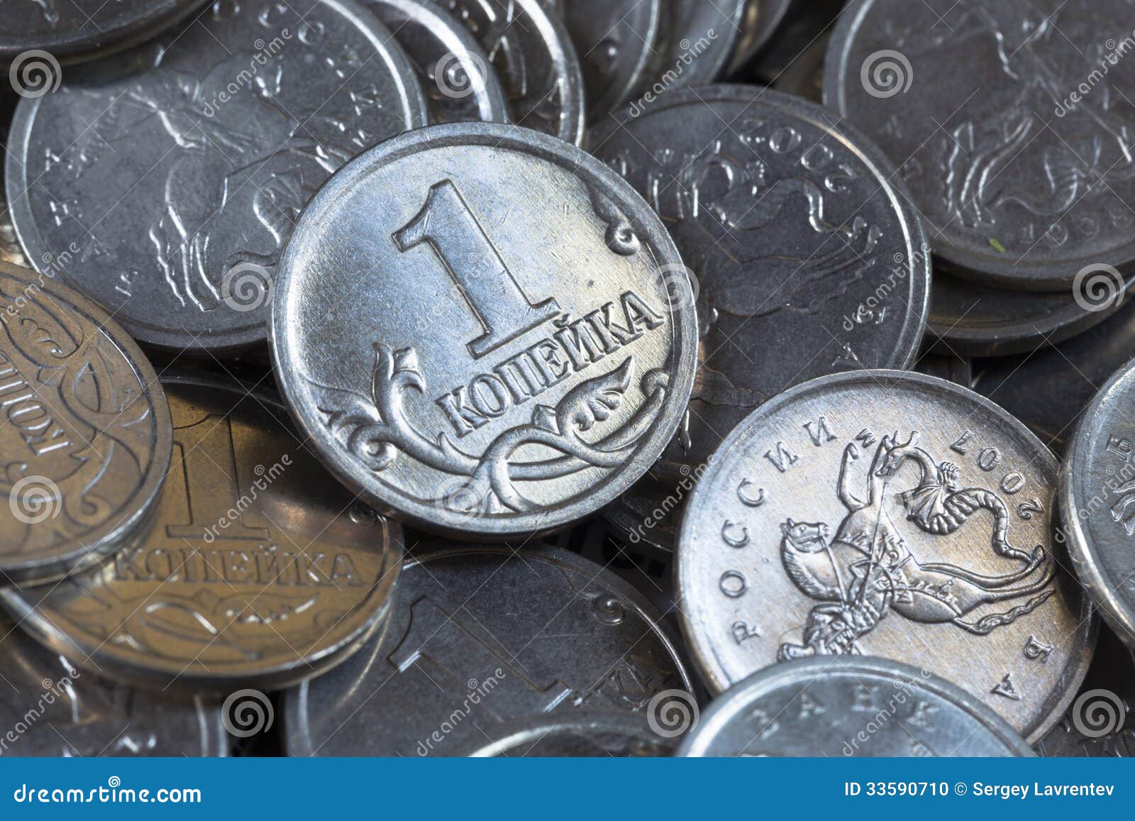 Many Russian Coins One Copeck Stock Photo - Image of invest, kopeck ...
