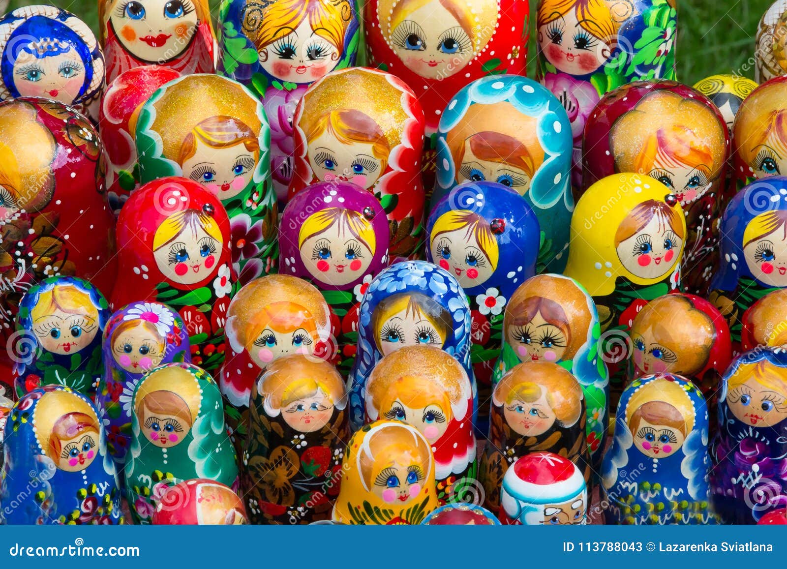 Nesting dolls stock image. Image of ethnic, bright, face - 113788043