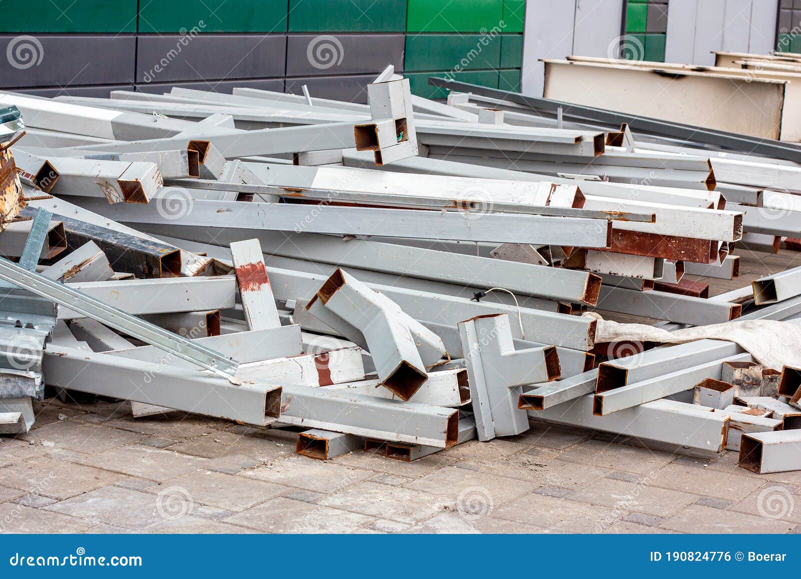 Many Rusty Metallic Steel Profile Rolls As a Garbage at the ...