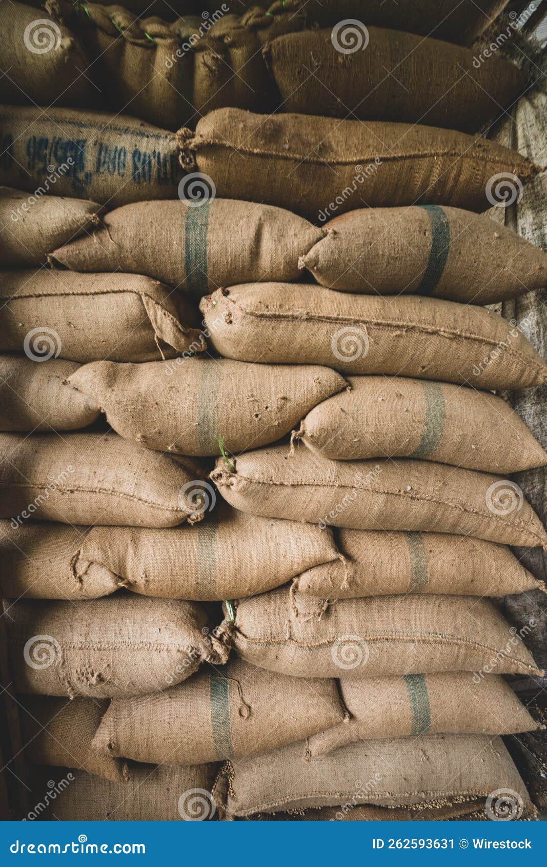 Sacks Full of Rice in a Factory Stock Image - Image of package ...