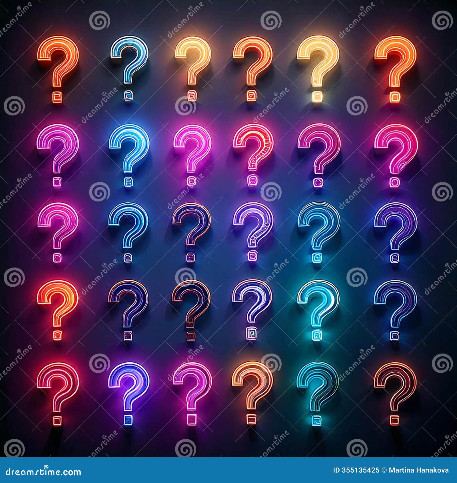 Many Same Size 3D Question Mark Icons. Many Questions Stock ...