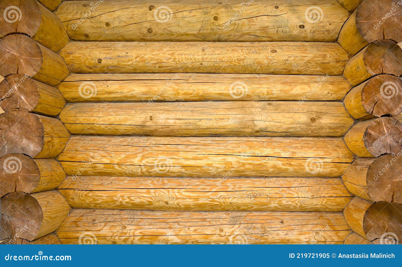 Many Sawed Pine Logs Stacked in a Wall Stock Image - Image of heavy ...