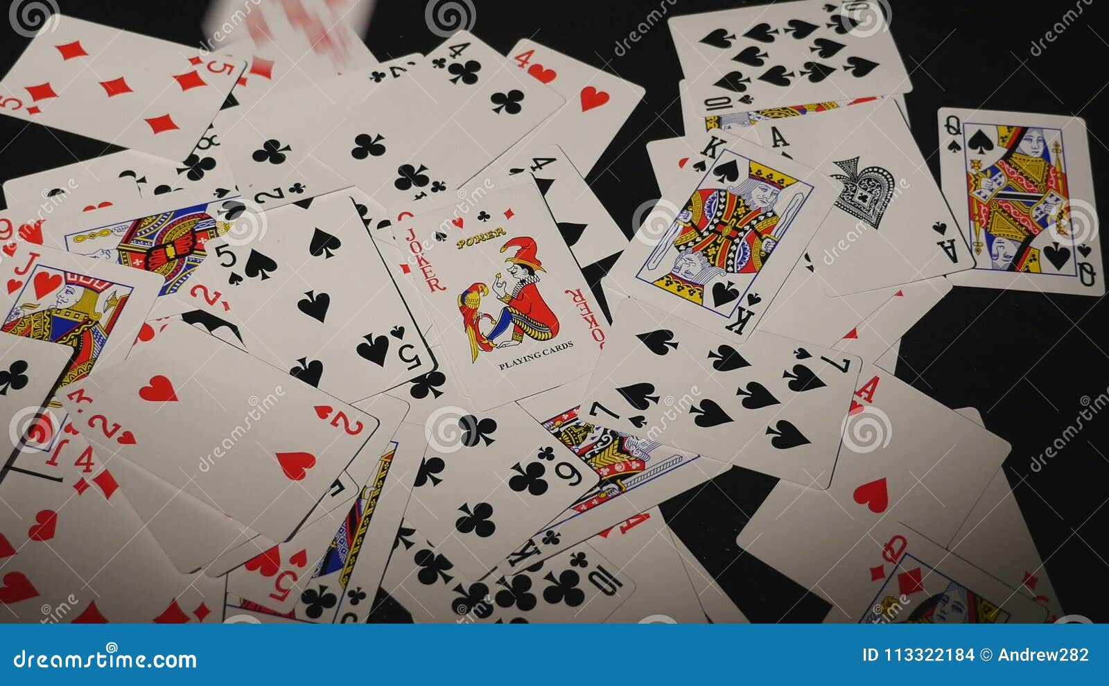 Many Scattered Playing Cards on the Table Stock Photo - Image of ...