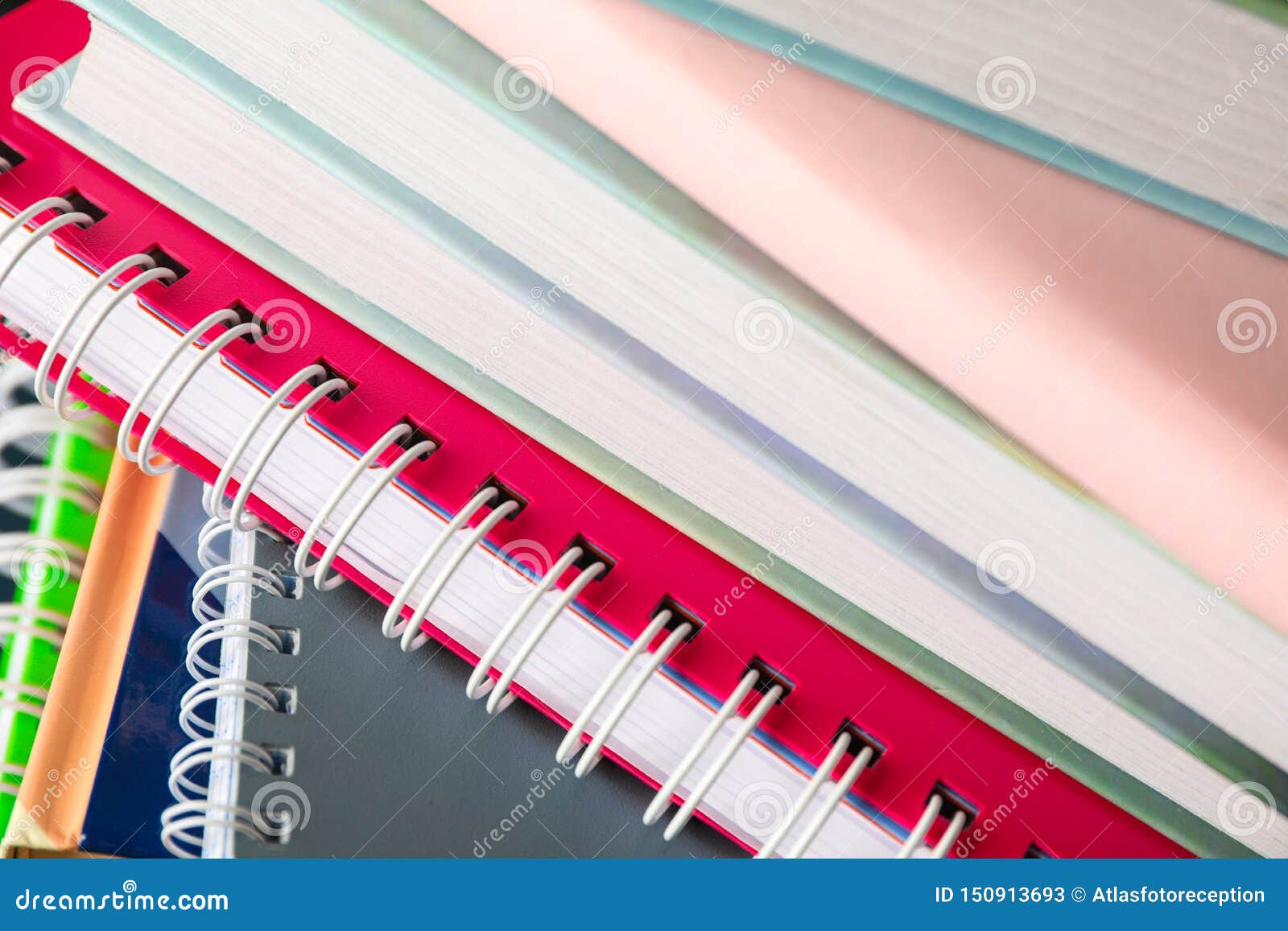 Many School Copybooks As Background Stock Image - Image of literature ...
