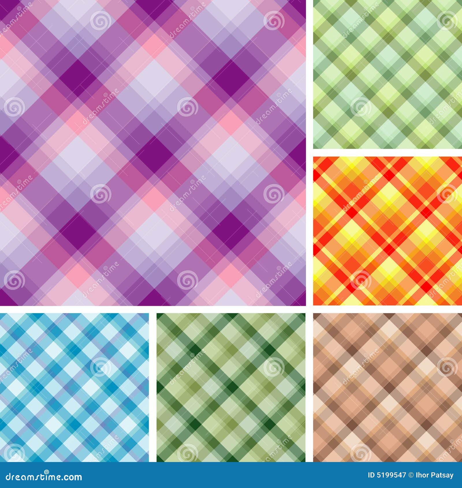 Many Seamless Plaid Patterns Picture. Image: 5199547