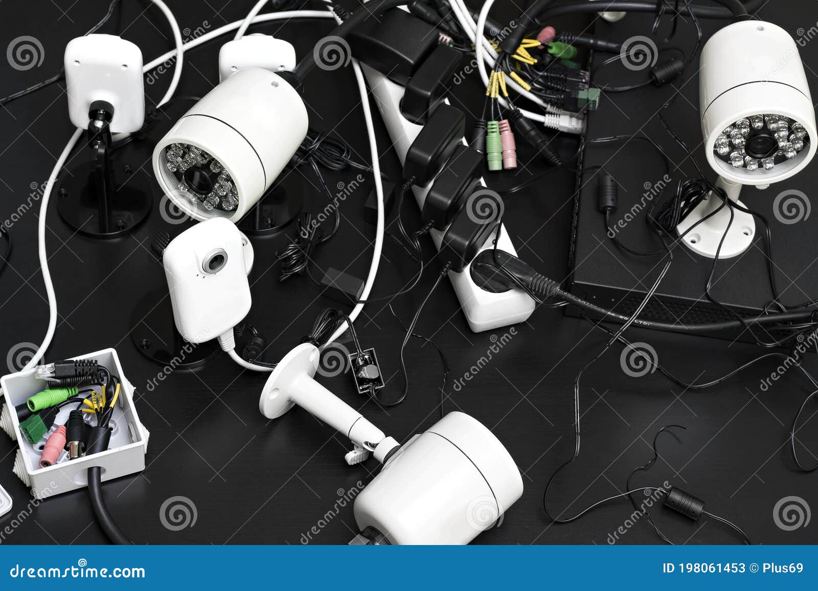 Many Security Cameras Prepared for Installation Stock Image - Image of ...