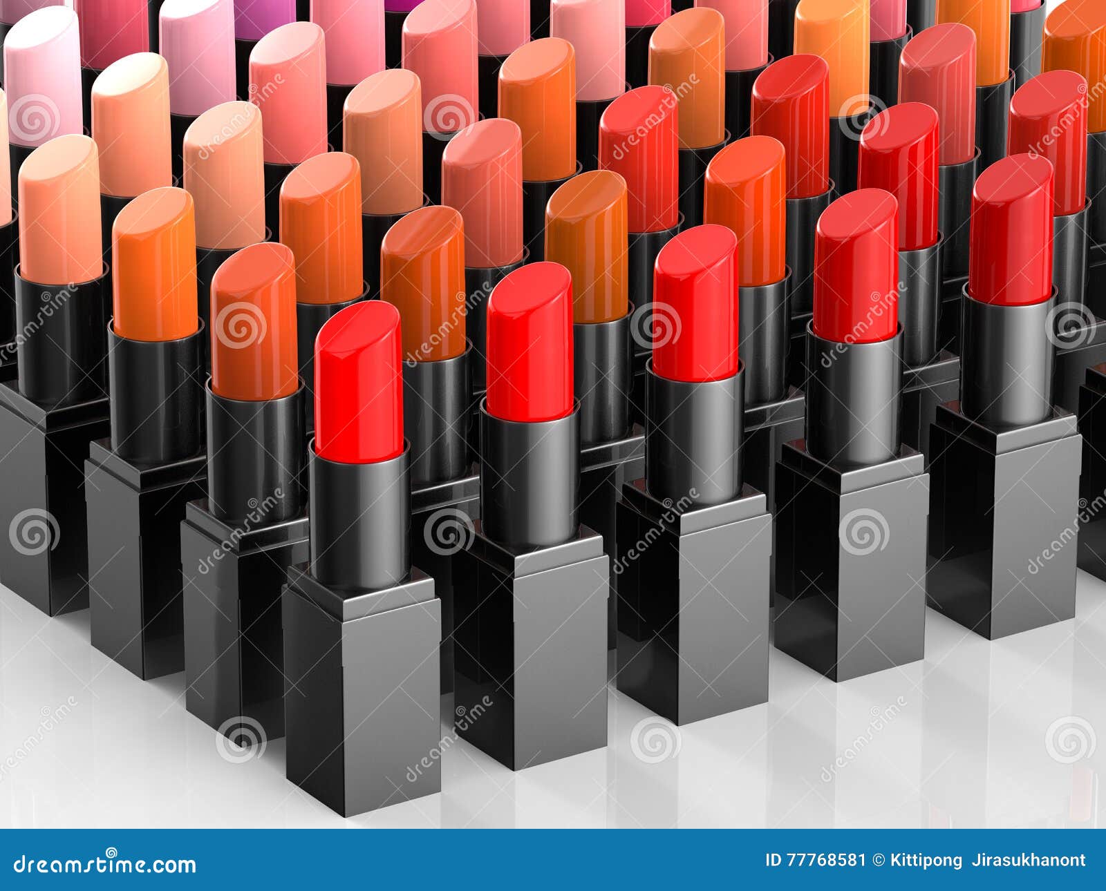 Many shades of lipsticks stock illustration. Illustration of glossy ...
