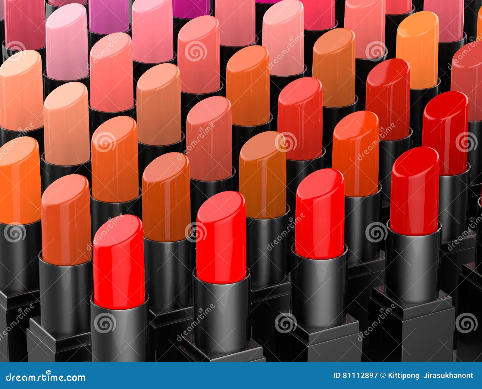 Many shades of lipsticks stock illustration. Illustration of lipstick ...