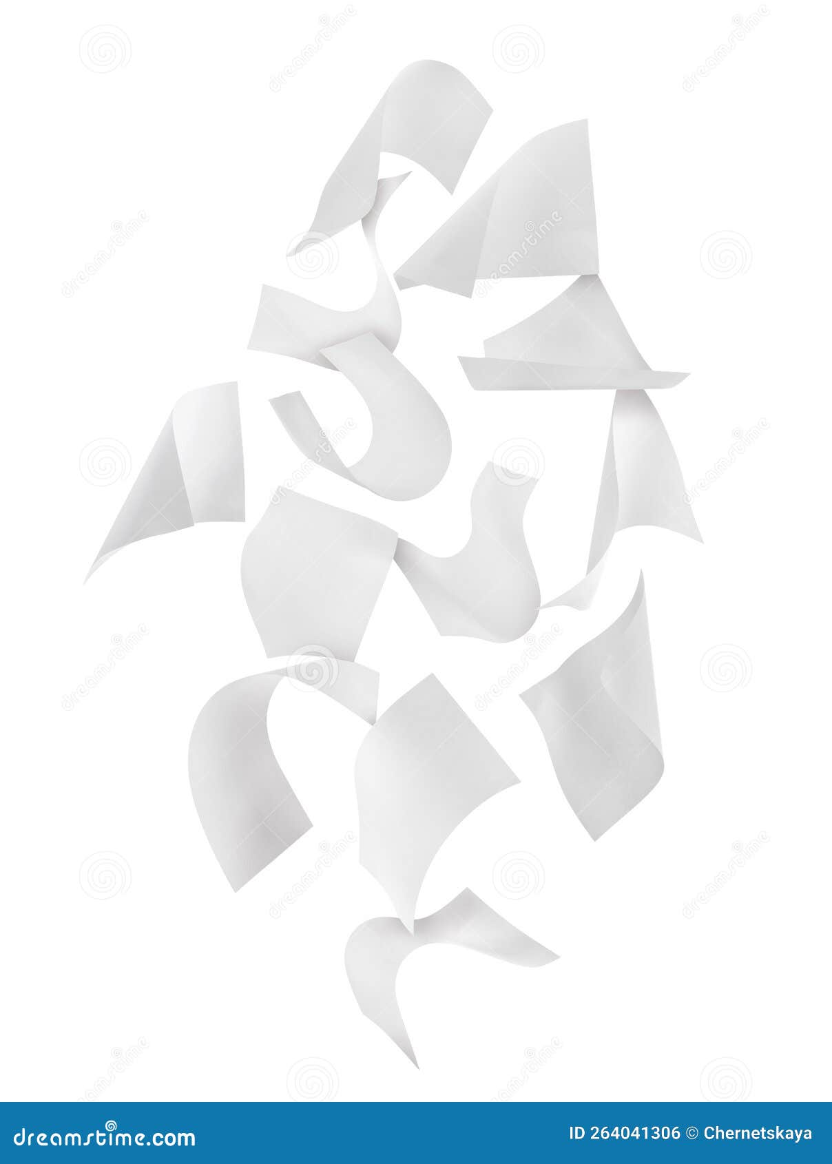 Many Sheets of Paper Falling on White Background Stock Photo - Image of ...