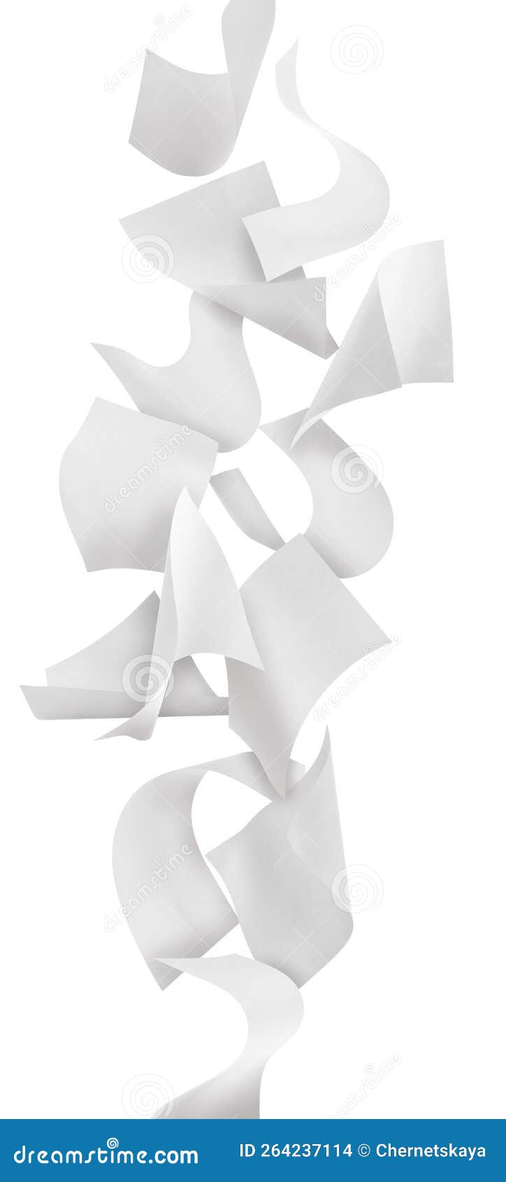 Many Sheets of Paper Falling on White Background Stock Photo - Image of data, document: 264237114