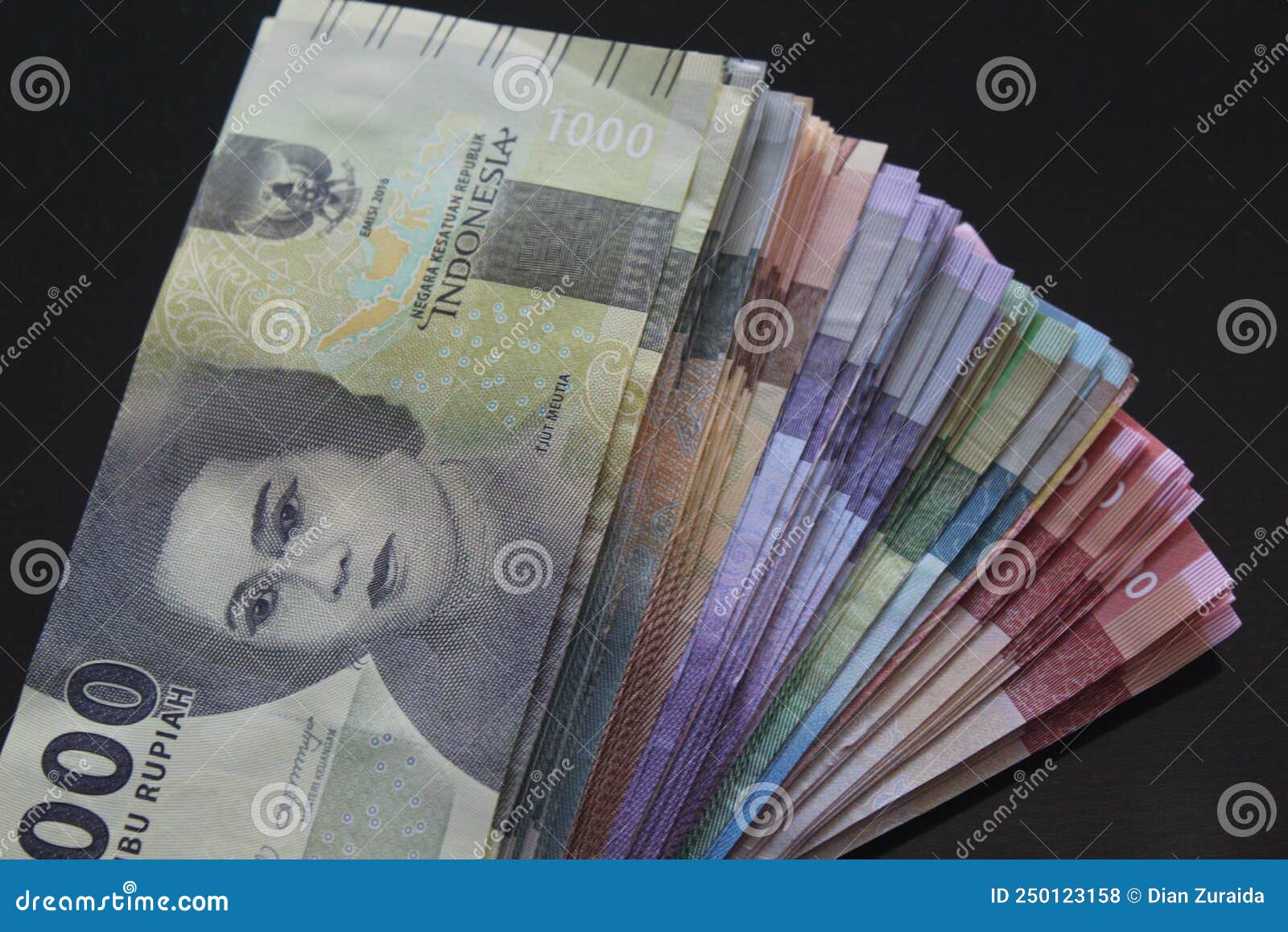 Rupiah Banknotes with Different Colors Stock Photo - Image of coin ...