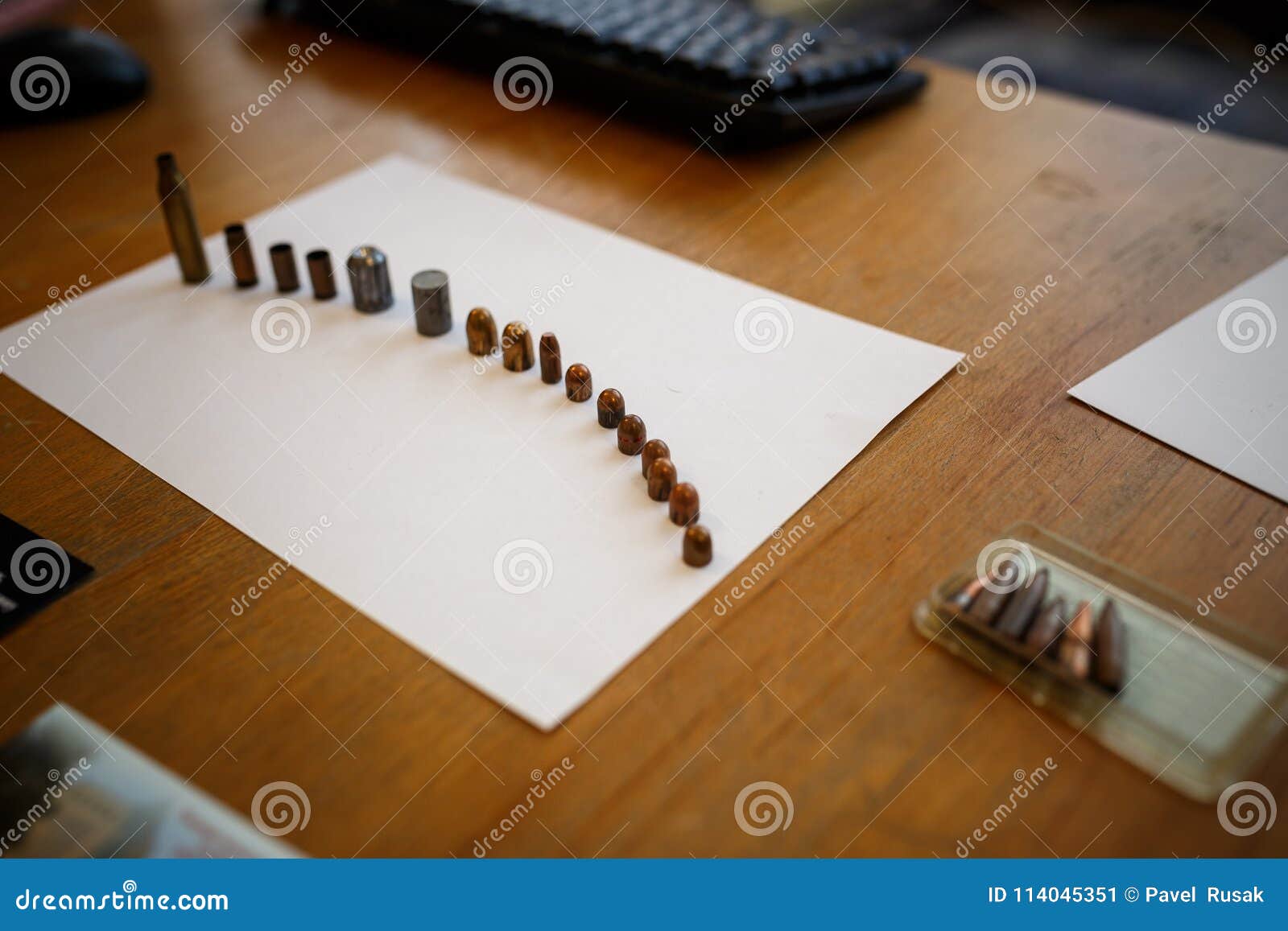 Many Shell Casings from Bullets of Different Caliber Stock Image ...