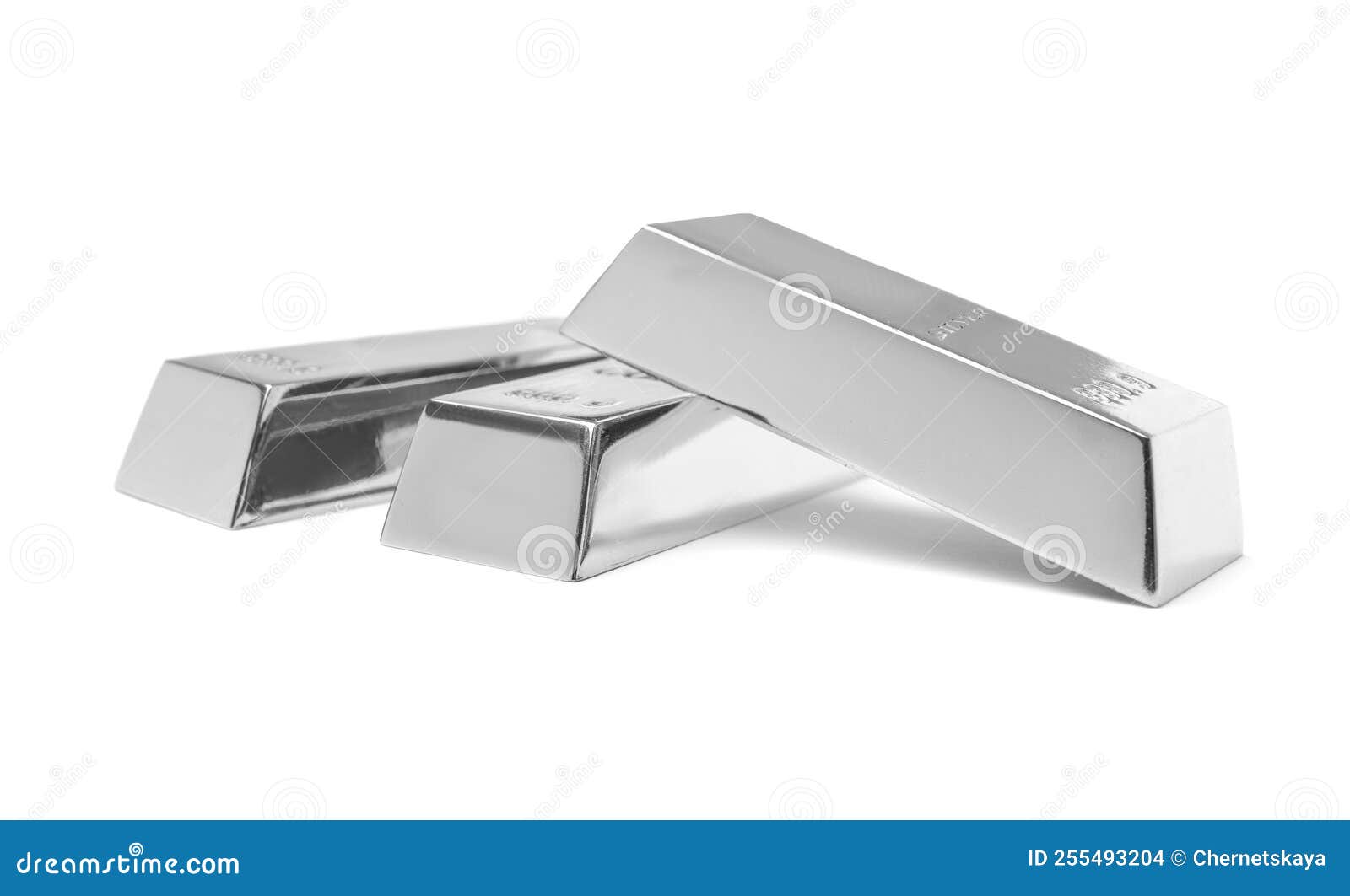 Many Shining Silver Bars Isolated on White Stock Photo - Image of money ...