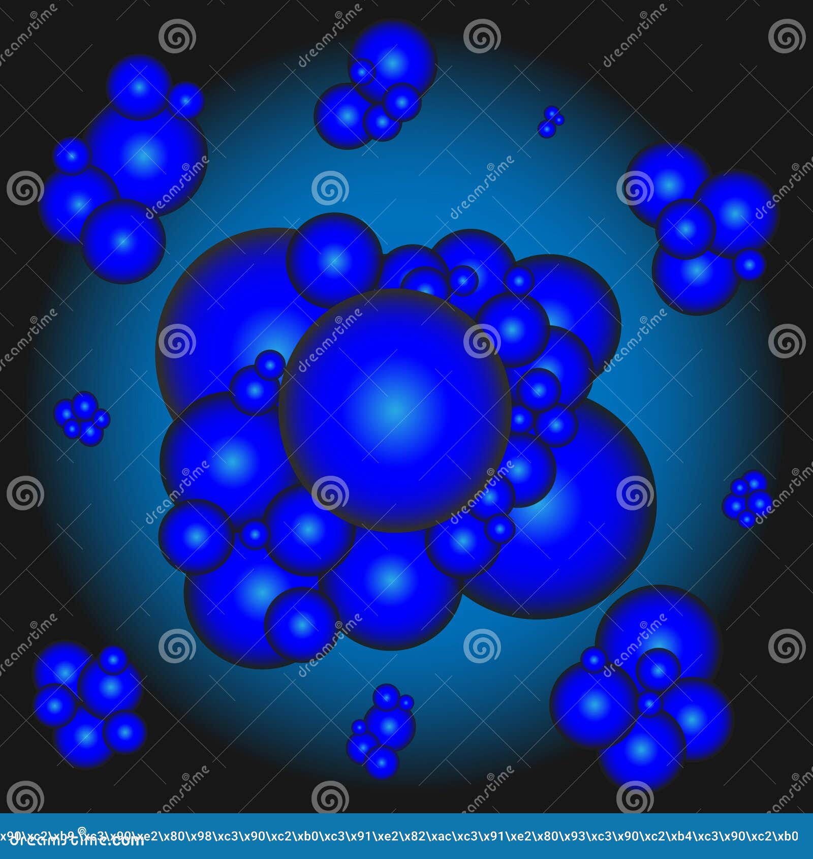 Many shiny blue molecules stock vector. Illustration of science - 113674107