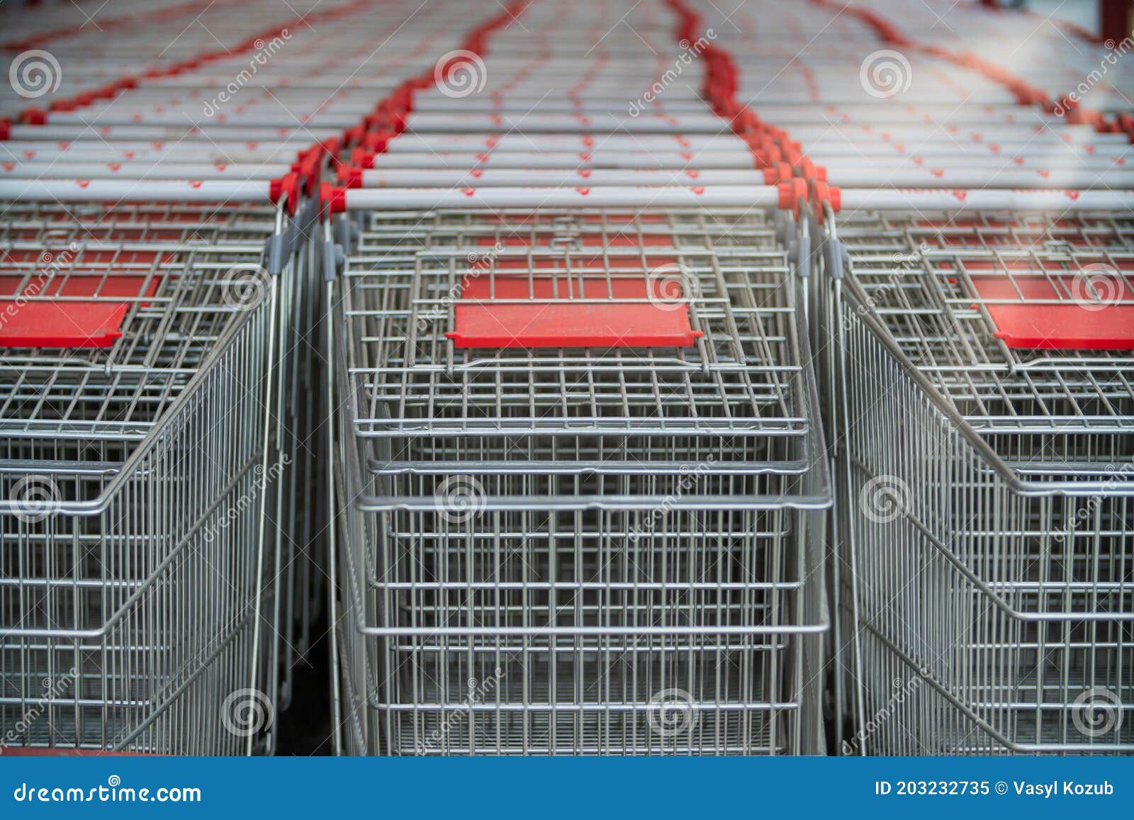 Many shopping carts stock image. Image of consumer, line - 203232735