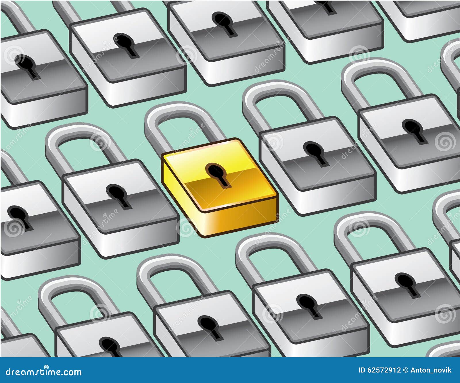 Gold Locks Combination. Realistic Rotating Secret Unlock Code Font ...