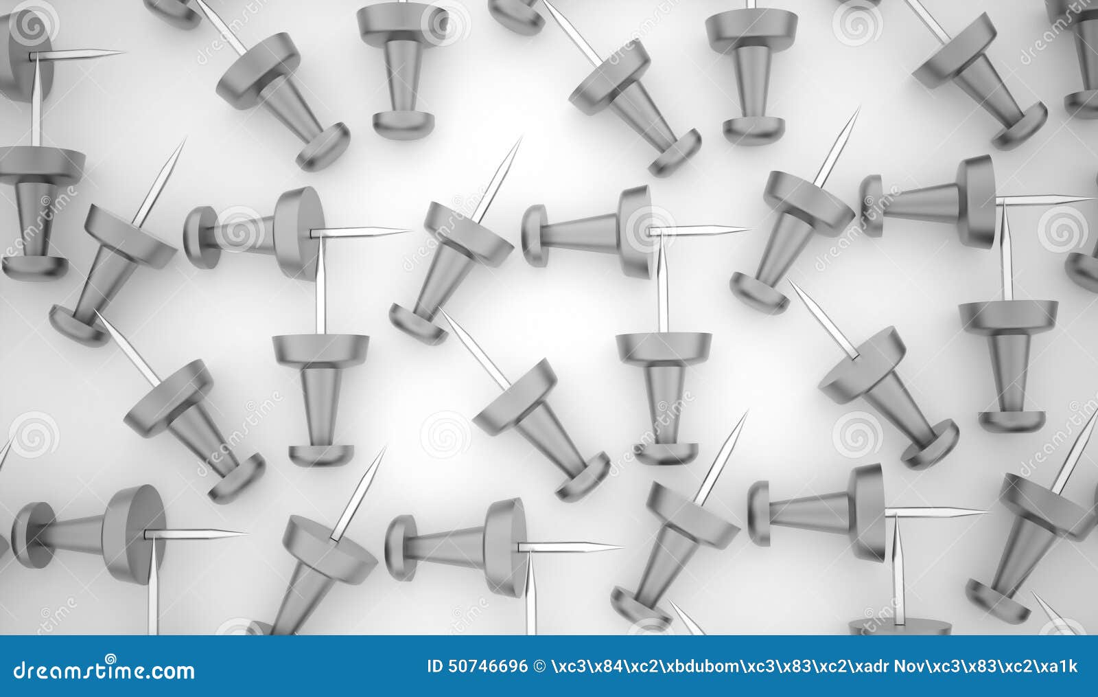 Many Silver Push Pins Concept Stock Illustration - Illustration of ...
