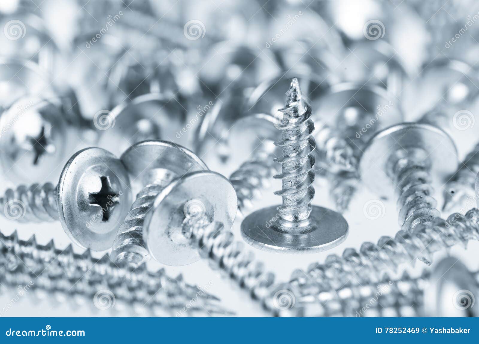 Many Silver Screws Toned Grey Stock Image - Image of work, thread: 78252469