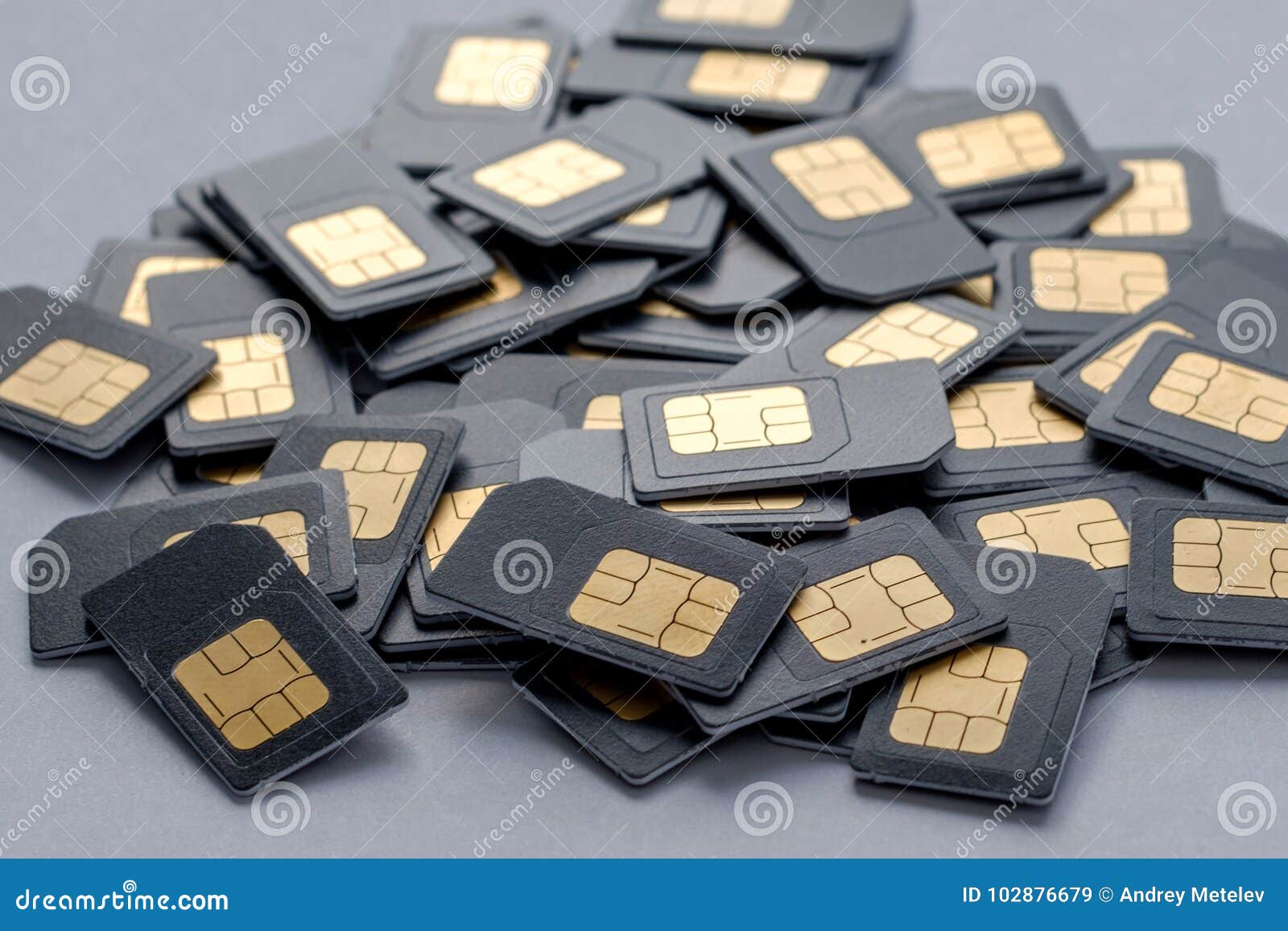 Many SIM Cards Side View with Stock Image - Image of macro, blue: 102876679