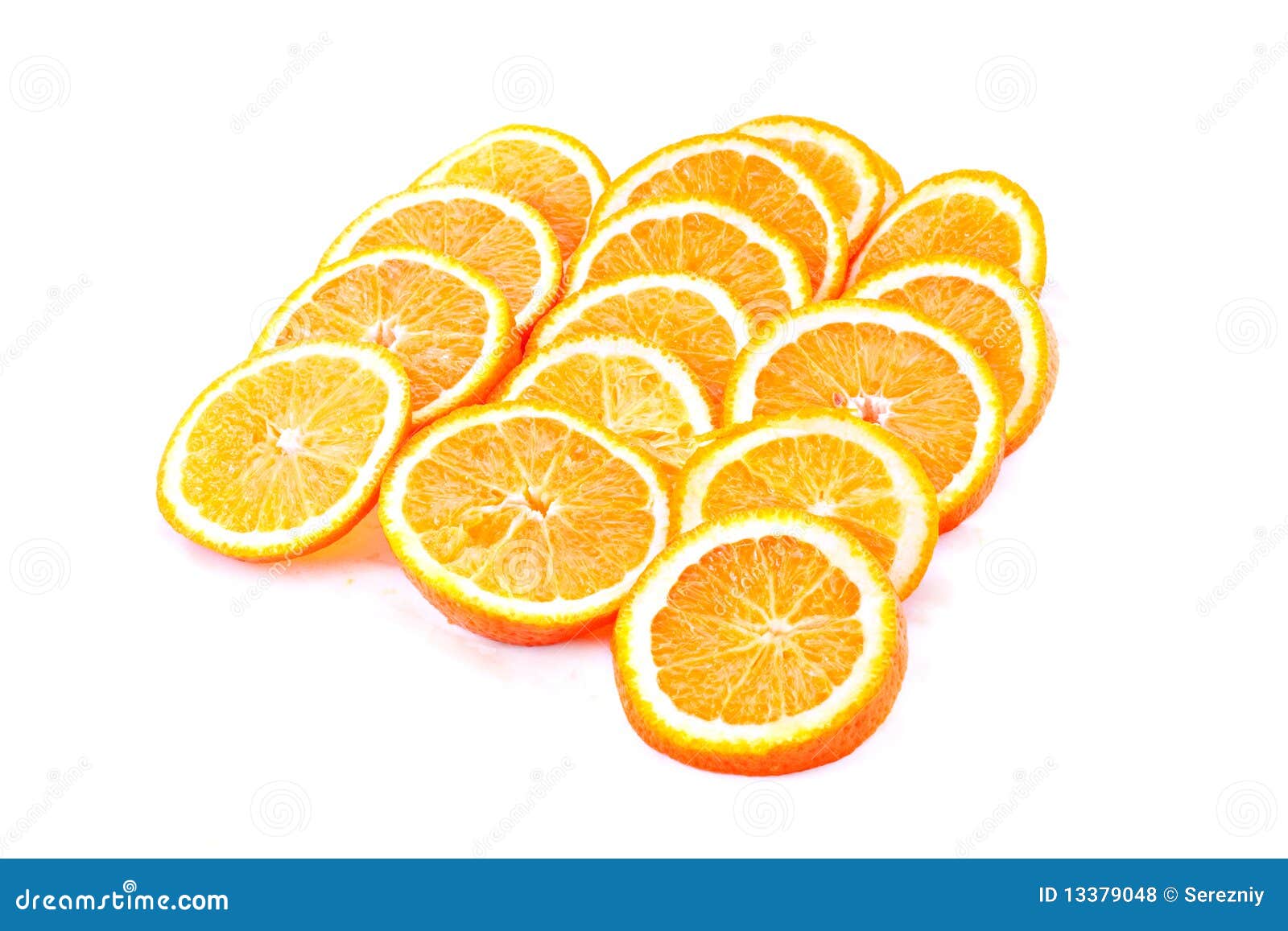 Many Sliced Oranges Isolated Stock Photo - Image of food, healthy: 13379048
