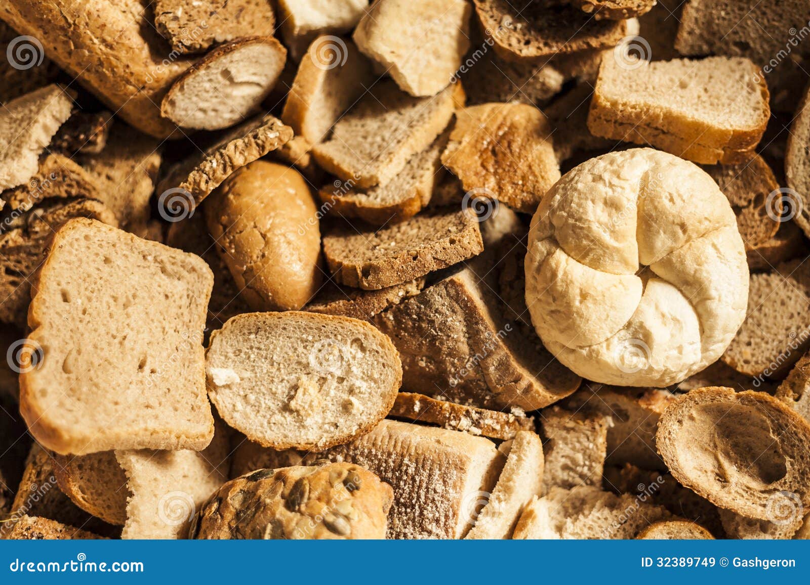 Many Slices of Stale Bread and Baked Goods. Stock Image - Image of food ...