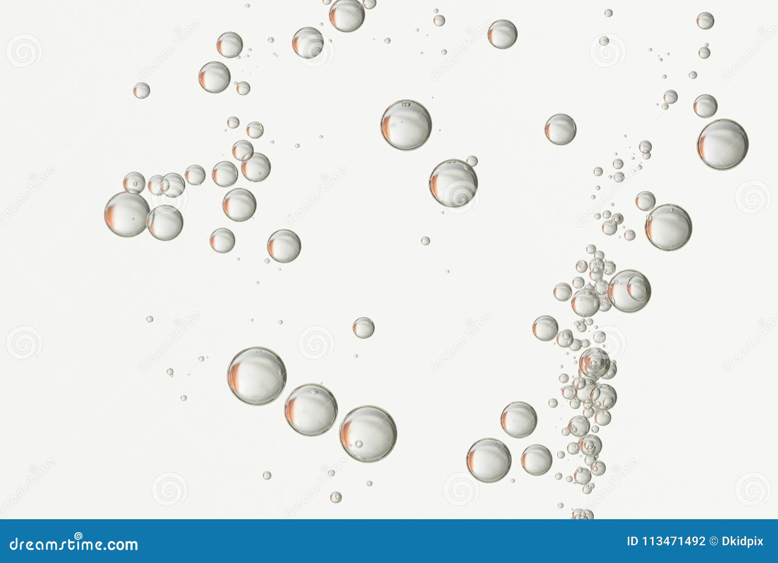 Bubbles Flowing Over a Light Grey Background Stock Illustration ...