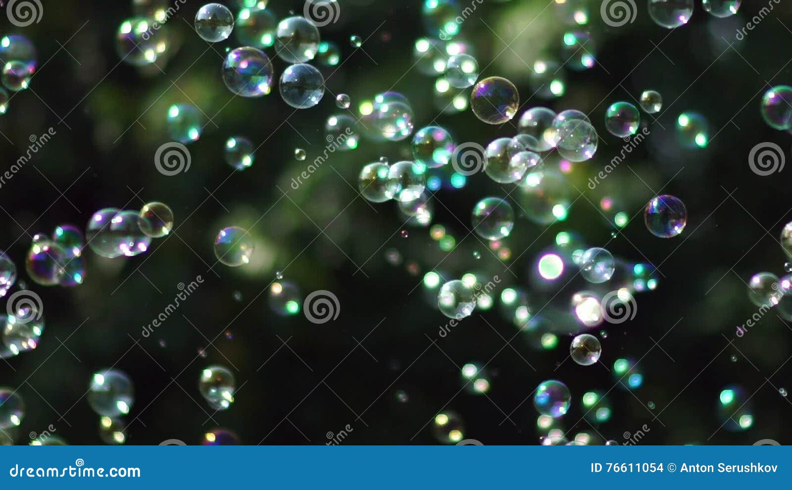 Many Small Bubbles Scatter in Different Directions. Soap Bubbles Show ...
