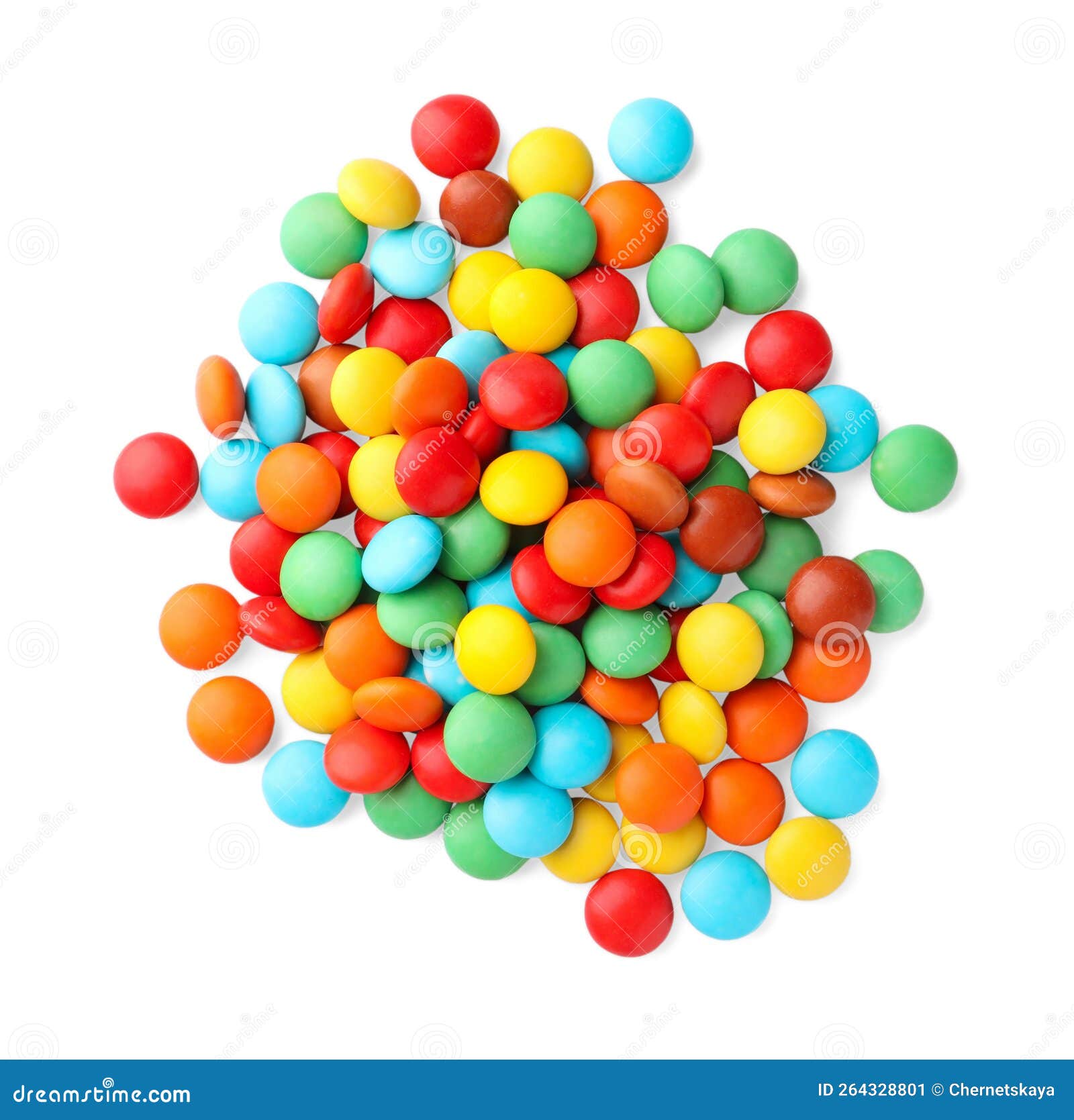 Many Small Colorful Candies on White Background, Top View Stock Image ...