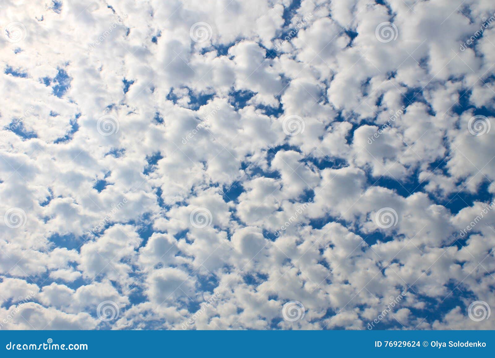 Many Small Fluffy Clouds in Blue Sky Stock Photo - Image of cloud ...