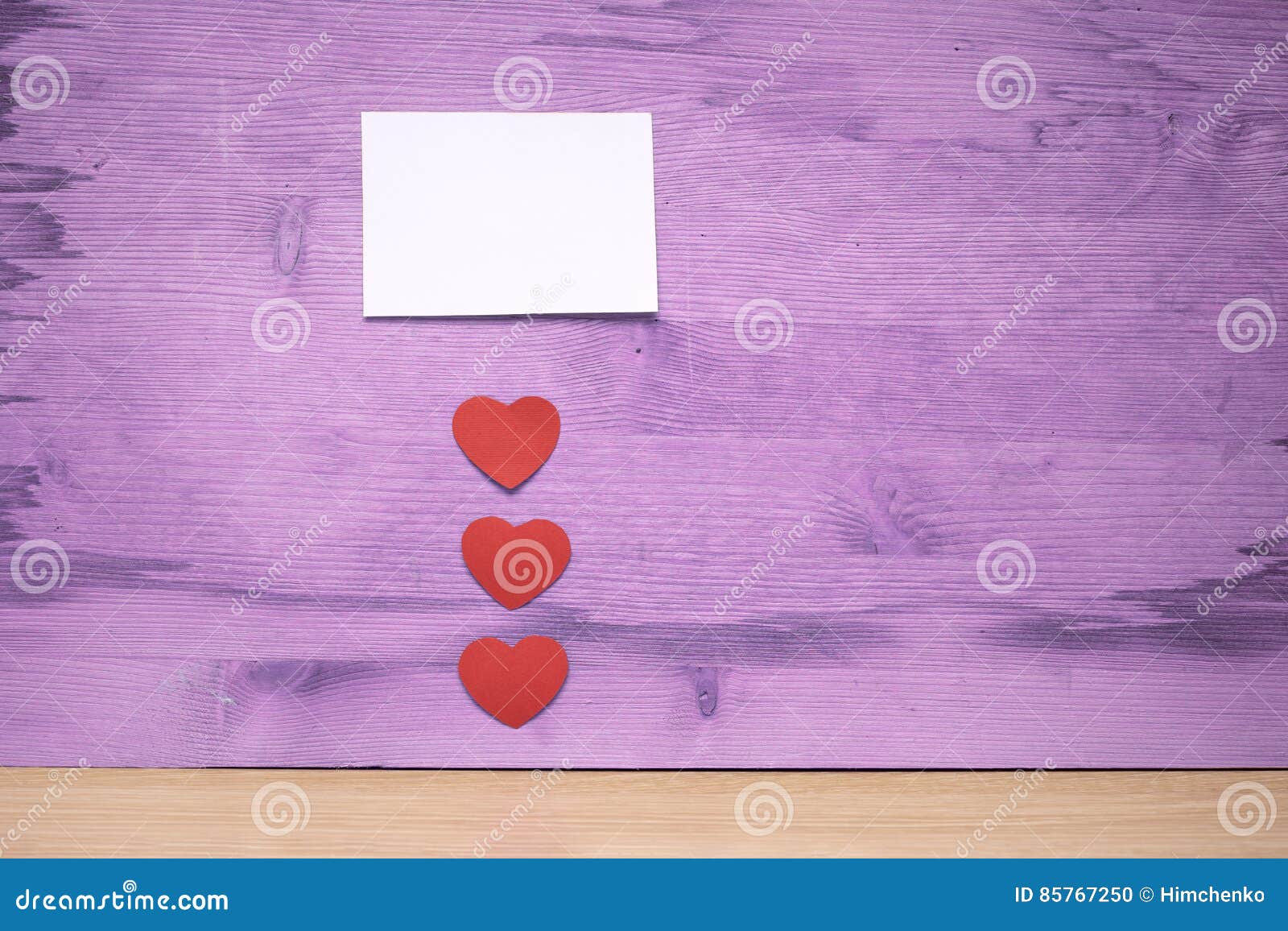 Many Small Hearts and a Blank Sheet of Paper To Record Stock Photo ...