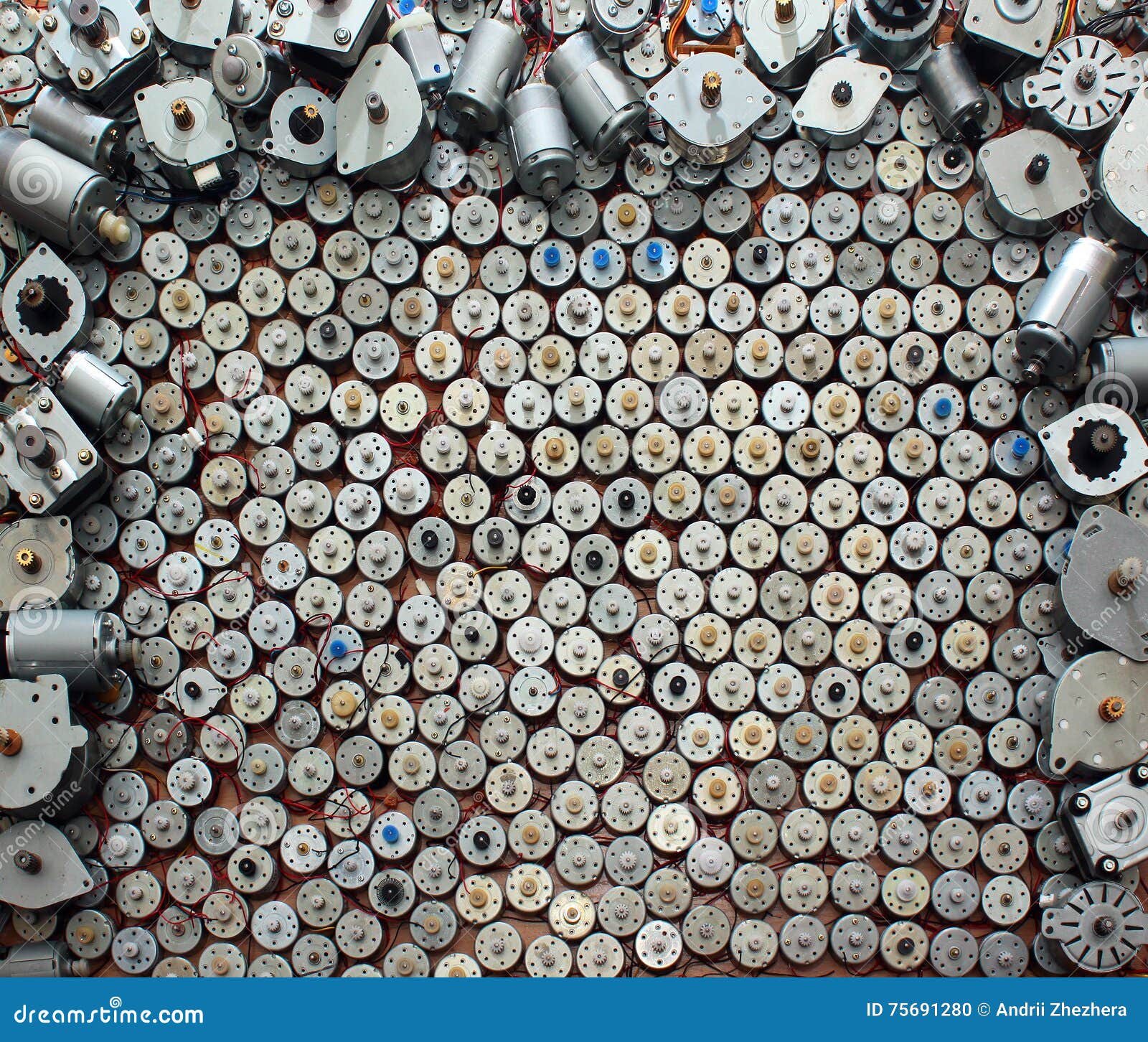 Many Small Motors from Old Computer Equipment Stock Photo - Image of ...