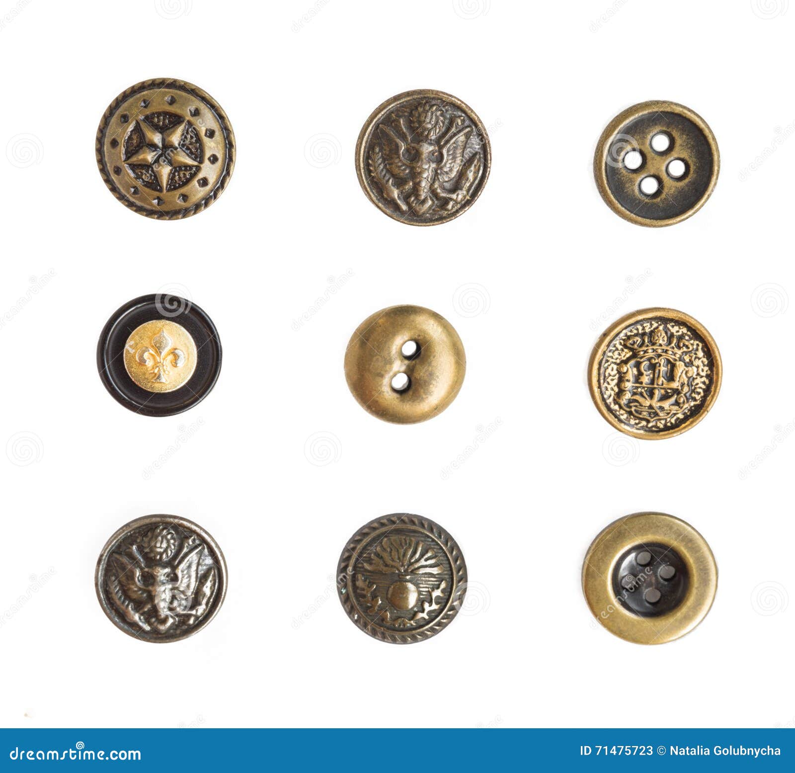 Many Small Original Buttons Stock Image - Image of sewing, isolated ...