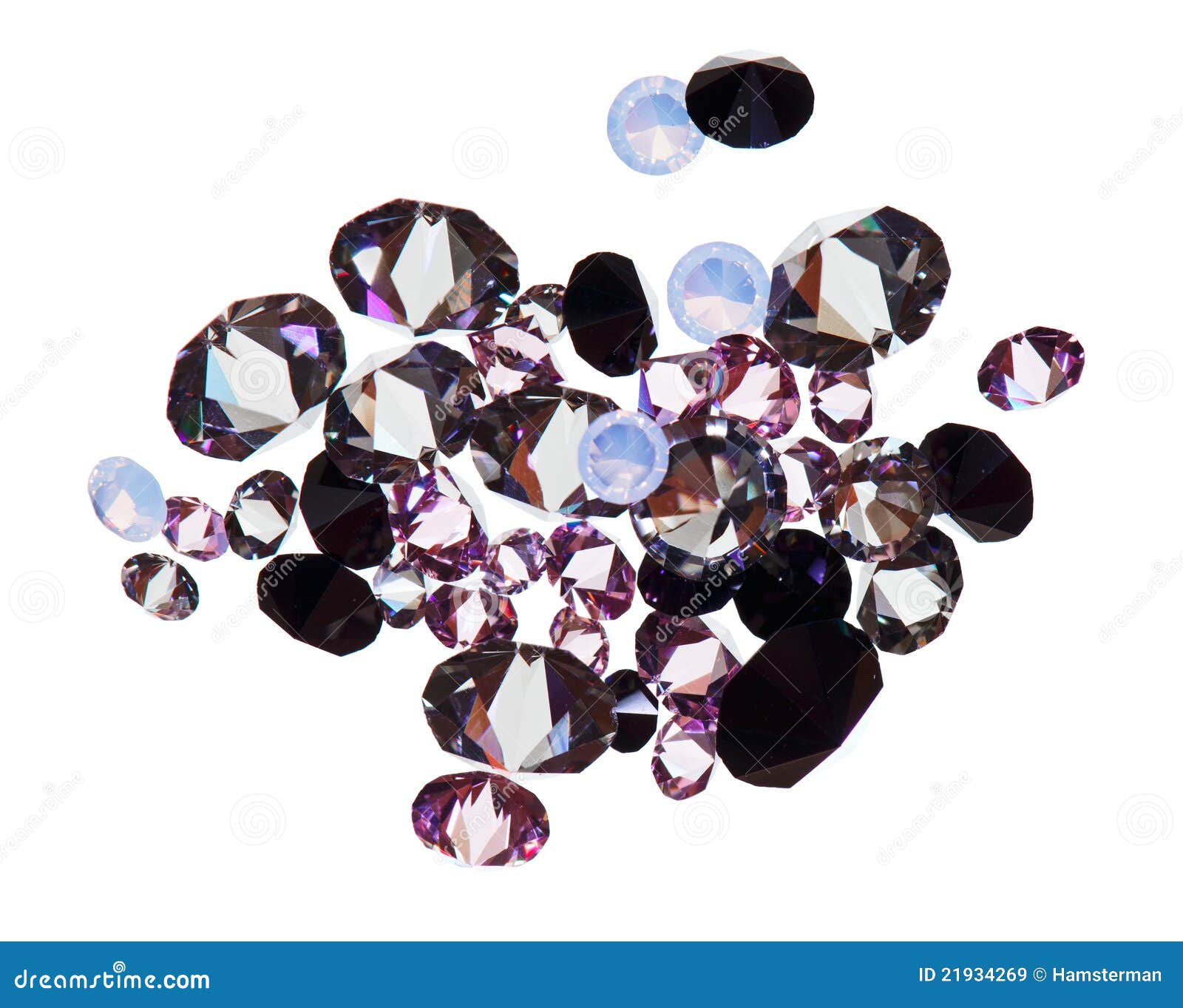 Many Small Purple Diamond Stones Heap Isolated Stock Image - Image of ...