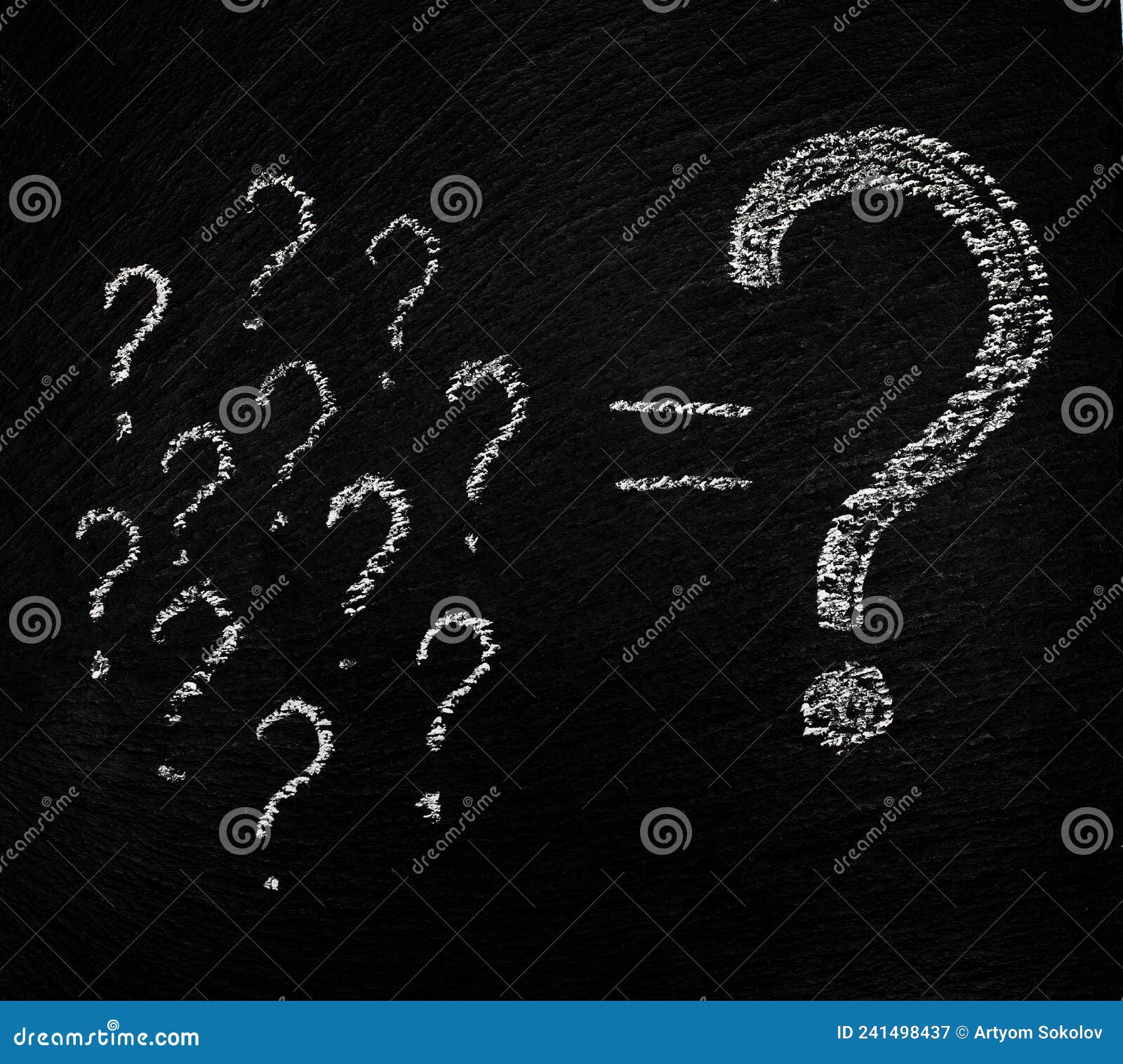 Many Small Question Marks and One Large Question Mark are Drawn in ...