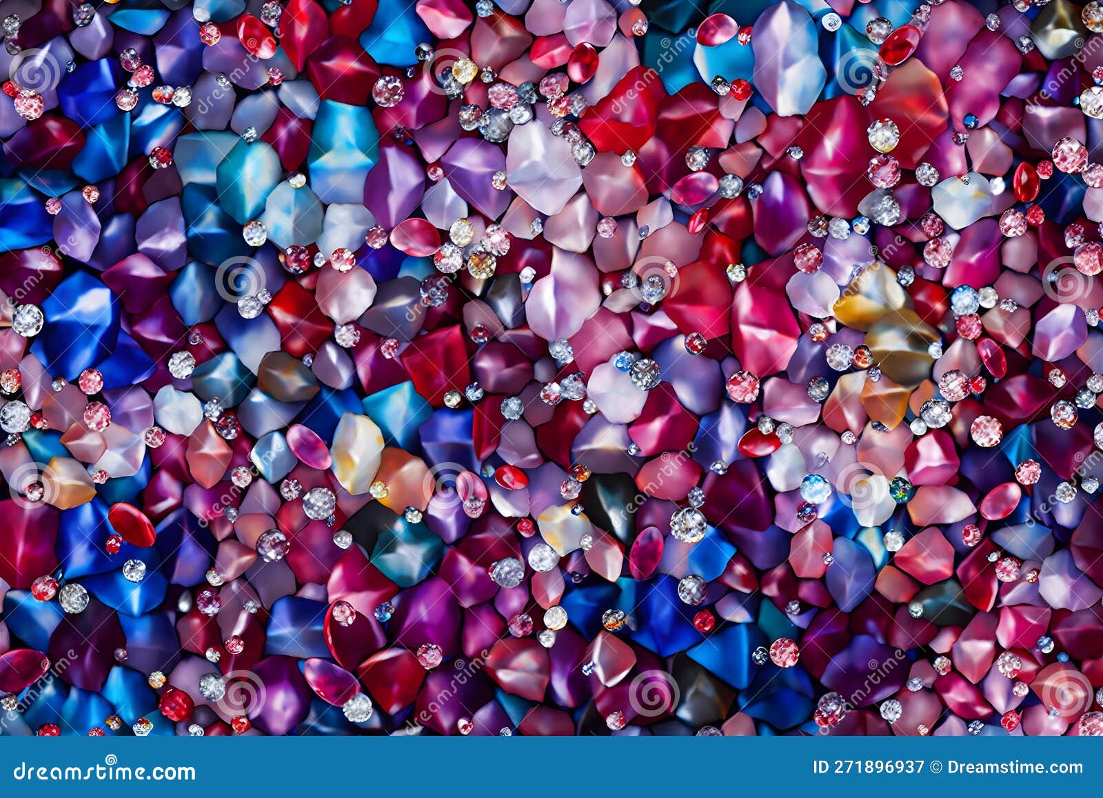 Many Small Ruby and Diamond Stones, Luxury Background. Neural Network ...