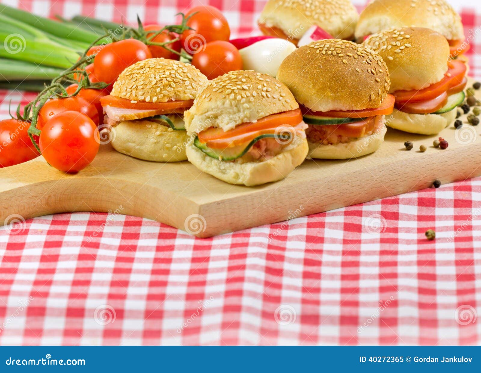 Many Small Sandwiches Close-up Stock Image - Image of brown, lettuce ...