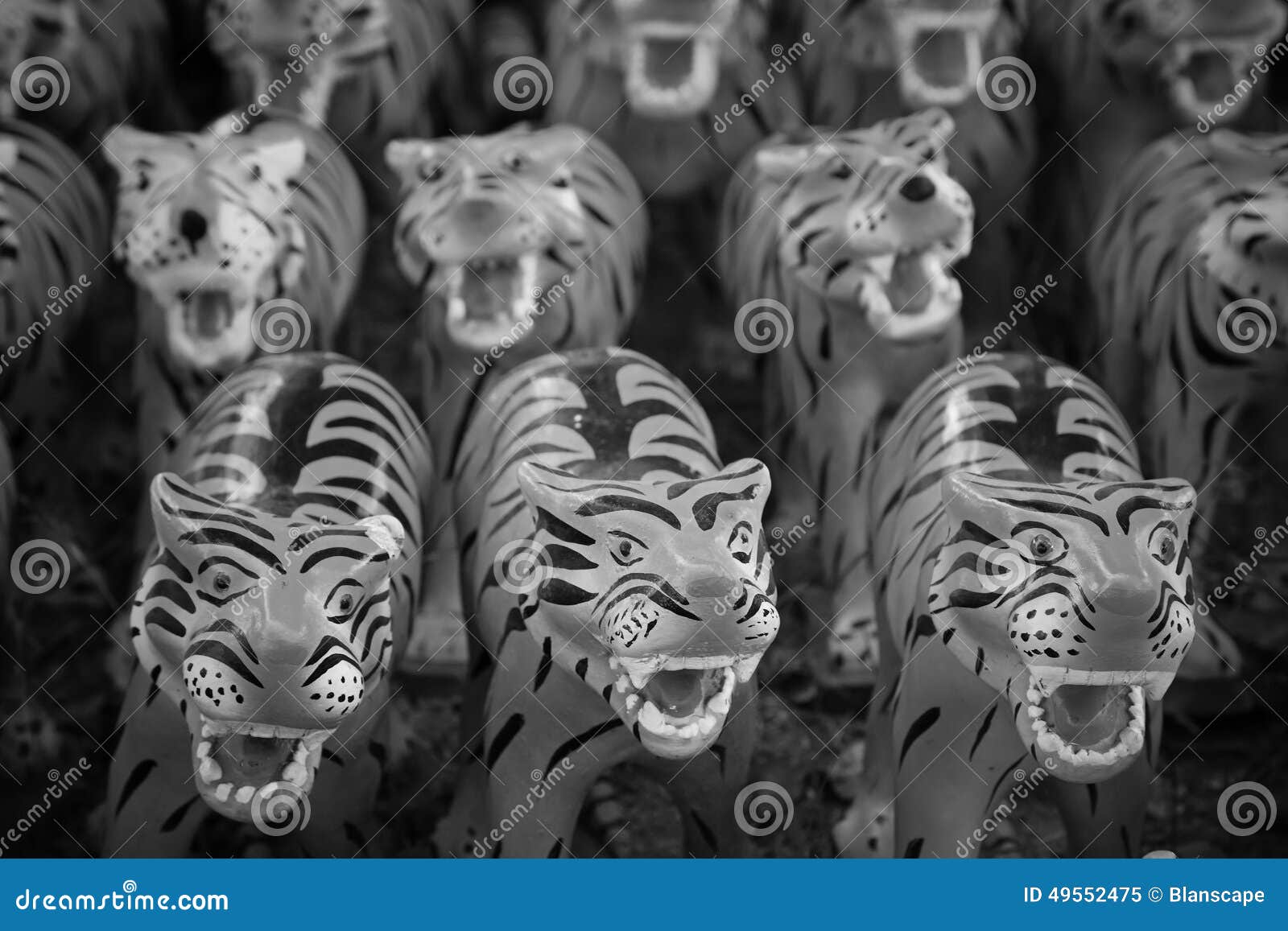 Many small tigers statue stock image. Image of landmark - 49552475